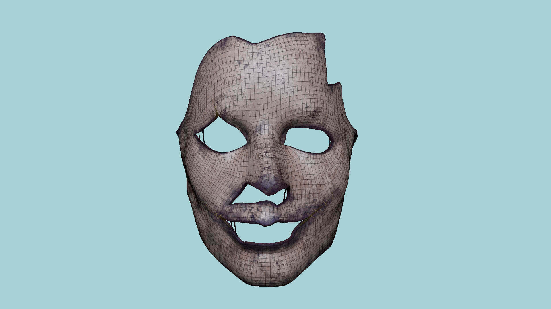 Human Skin Terror Mask 04 - White Purple 3D Model by gsommer
