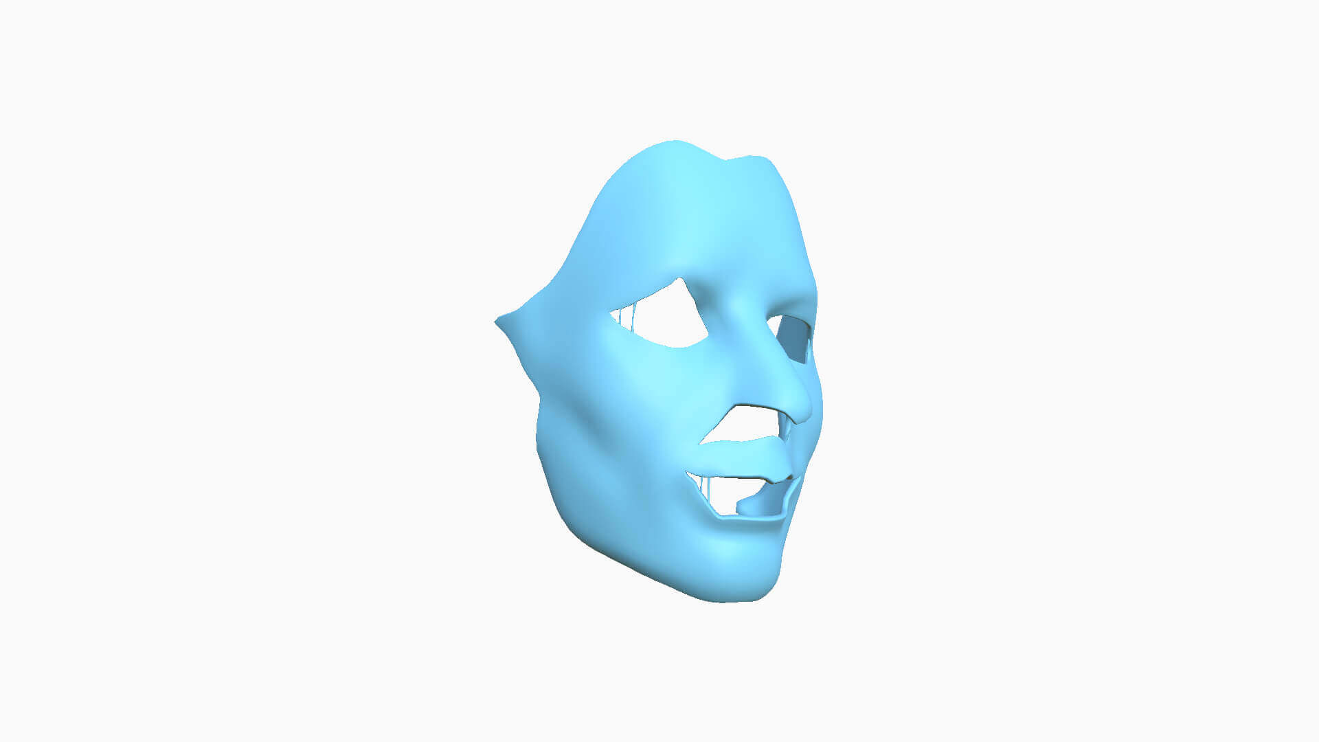 Human Skin Terror Mask 04 - White Purple 3D Model by gsommer