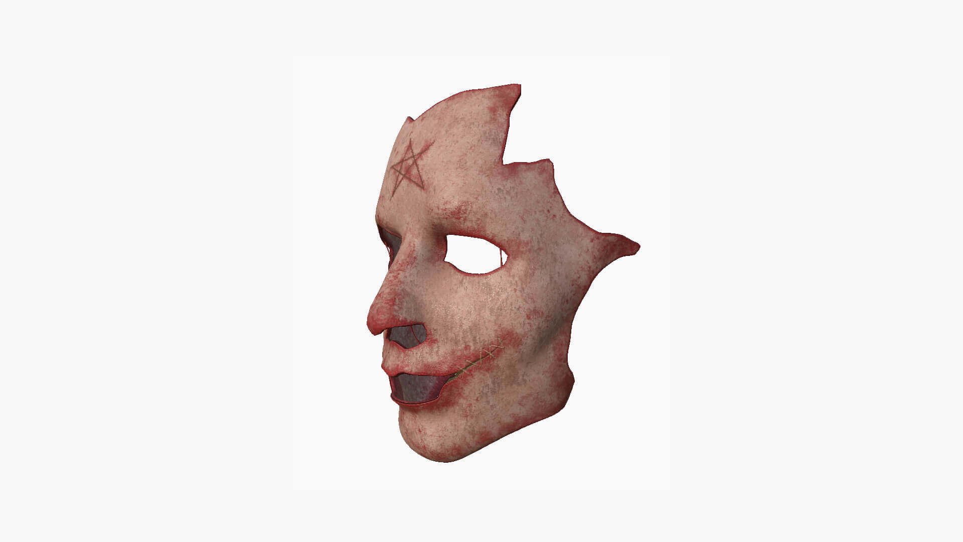 Human Skin Terror Mask 07 - Blood Star 3D Model by gsommer