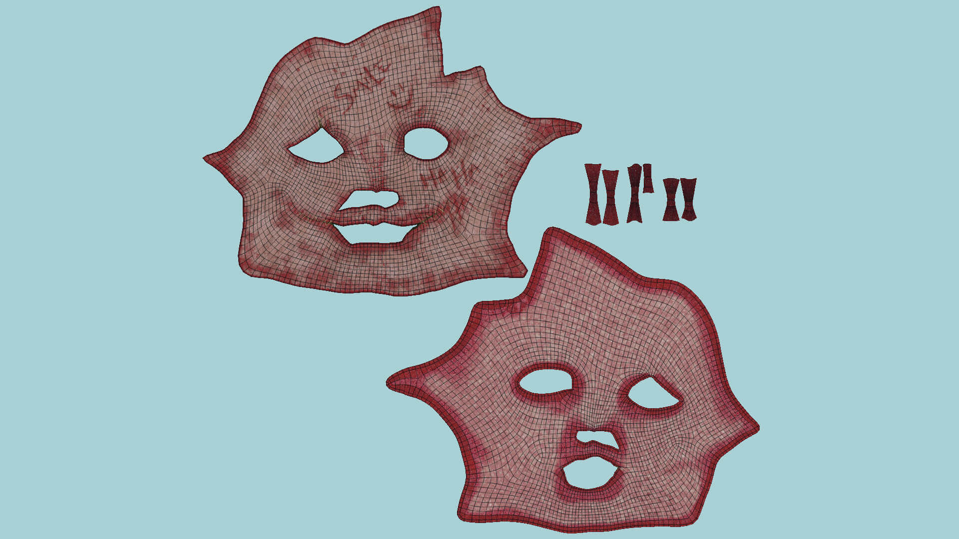 Human Skin Terror Mask 08 - Blood Smile 3D Model by gsommer