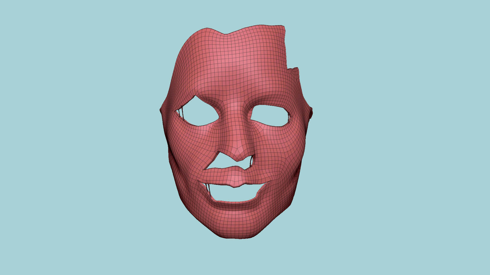 Human Skin Terror Mask 08 - Blood Smile 3D Model by gsommer