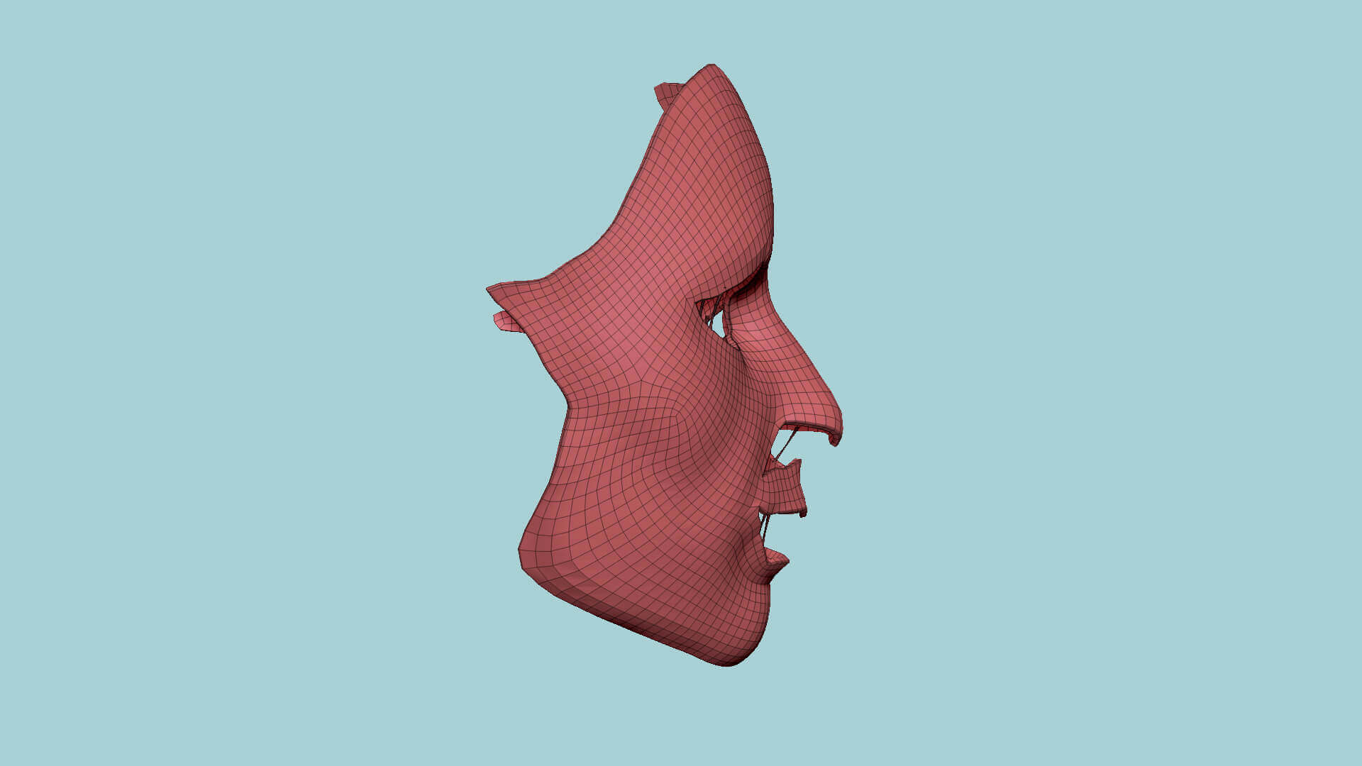 Human Skin Terror Mask 08 - Blood Smile 3D Model by gsommer