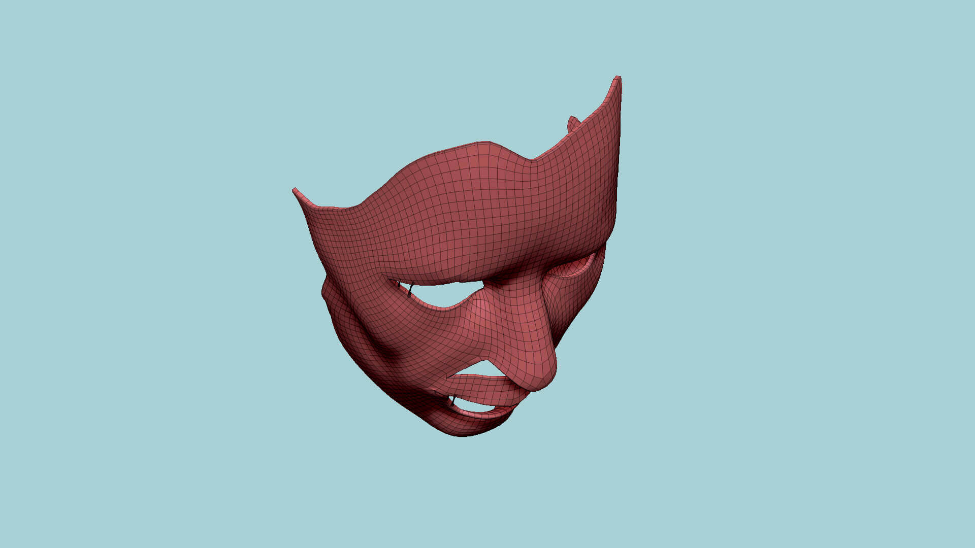 Human Skin Terror Mask 08 - Blood Smile 3D Model by gsommer