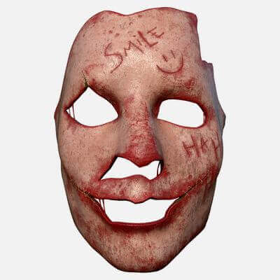 Human Skin Terror Mask 08 - Blood Smile 3D Model by gsommer
