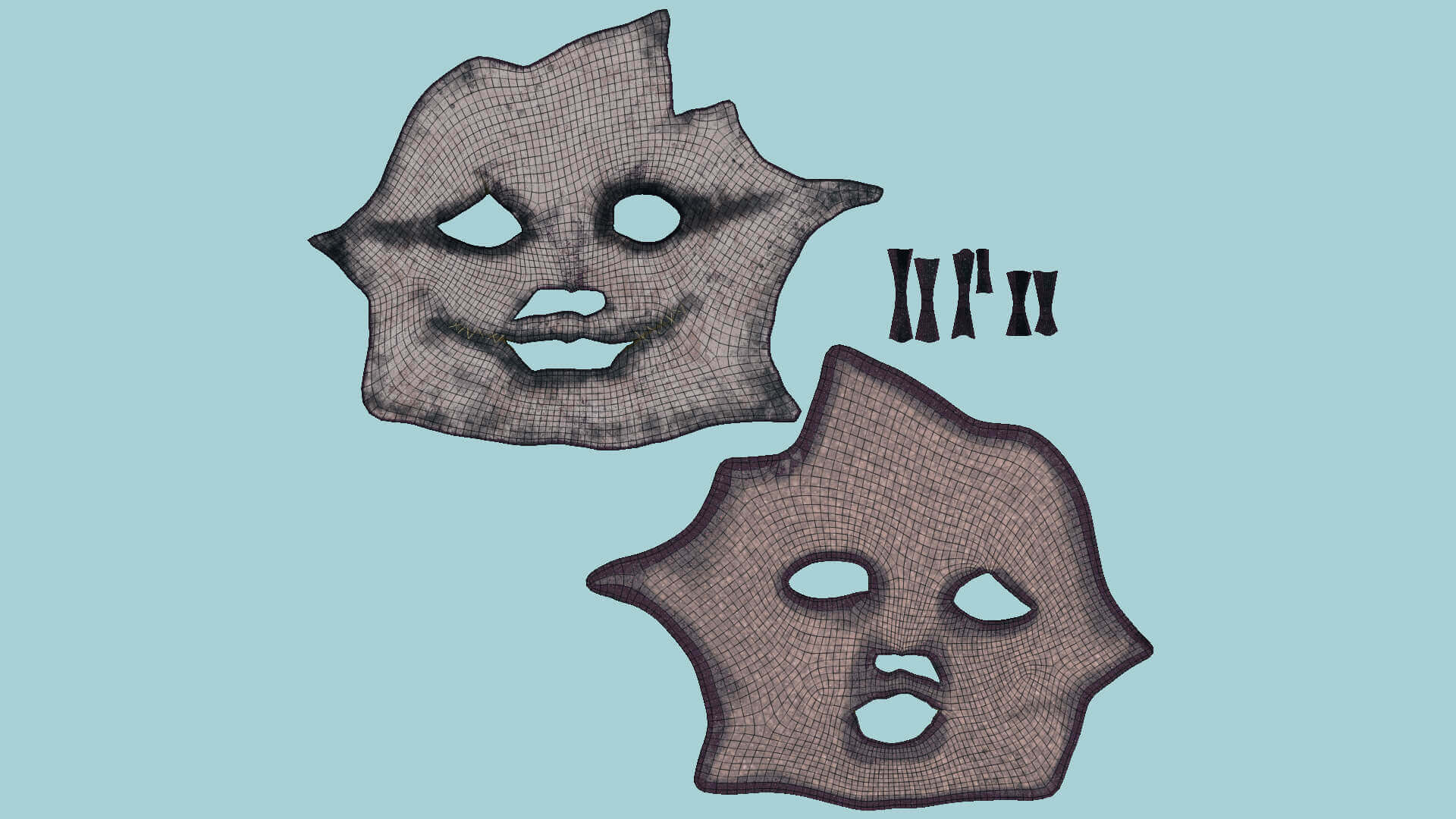 Human Skin Terror Mask 09 - White Dirt 3D Model by gsommer