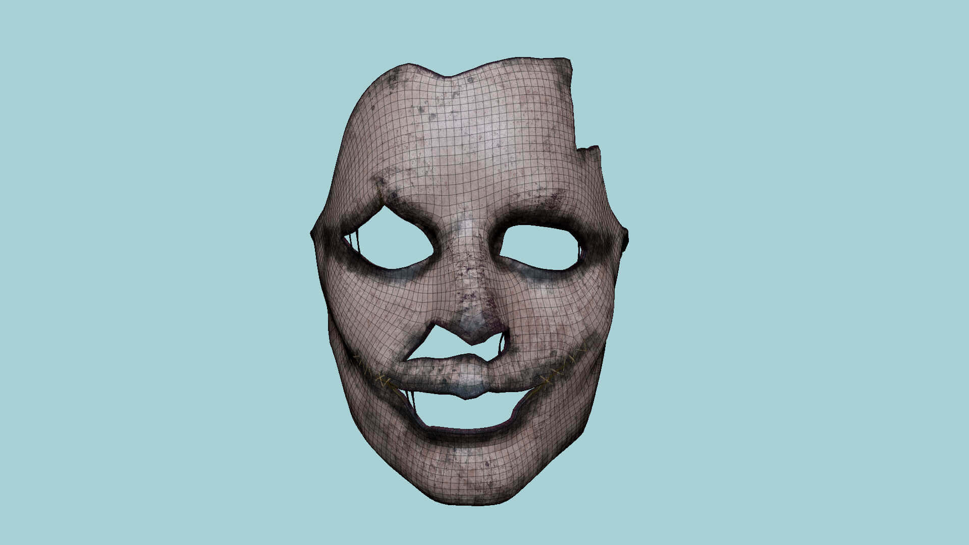 Human Skin Terror Mask 09 - White Dirt 3D Model by gsommer