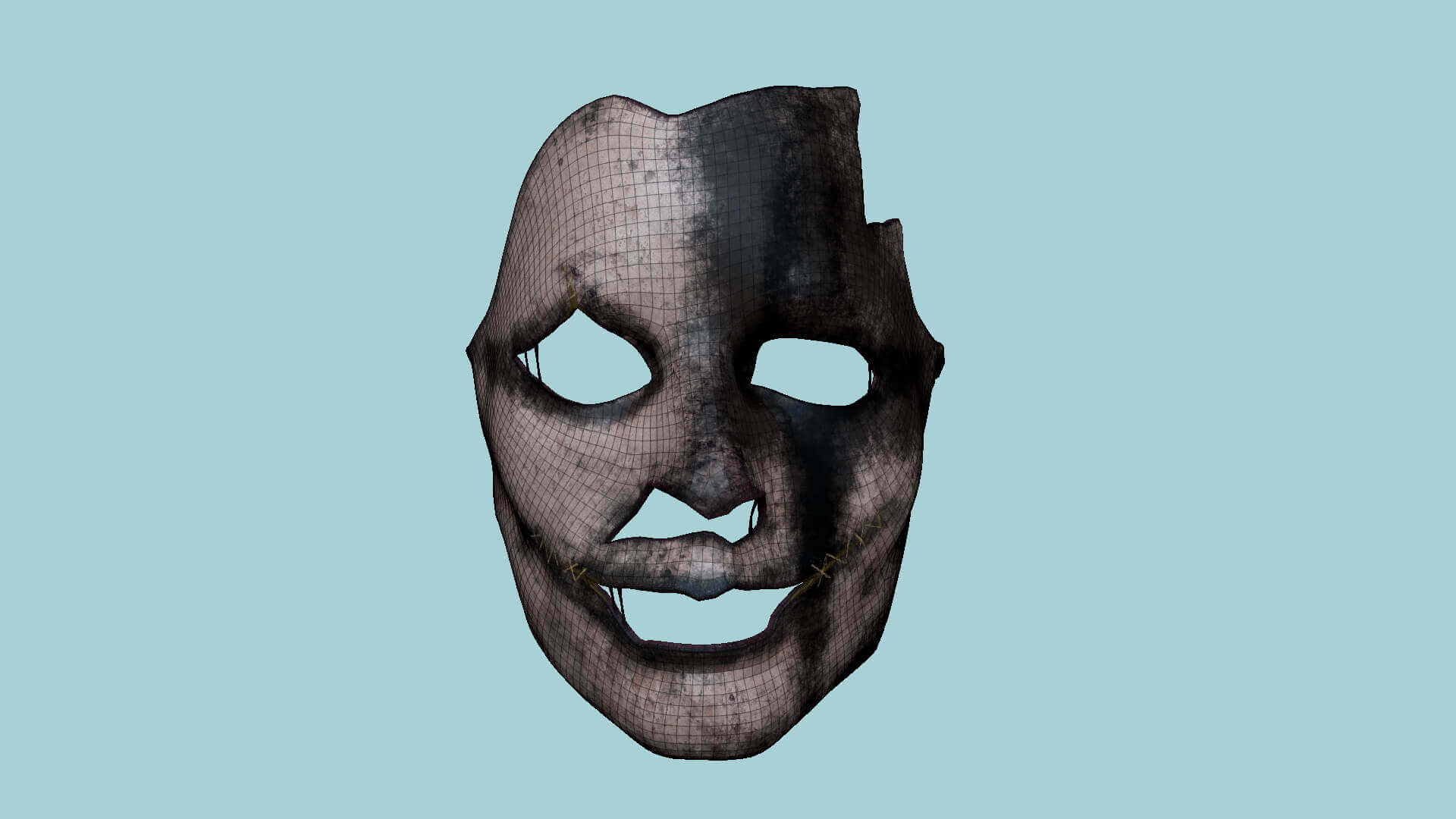 Human Skin Terror Mask 10 - White and Black 3D Model by gsommer