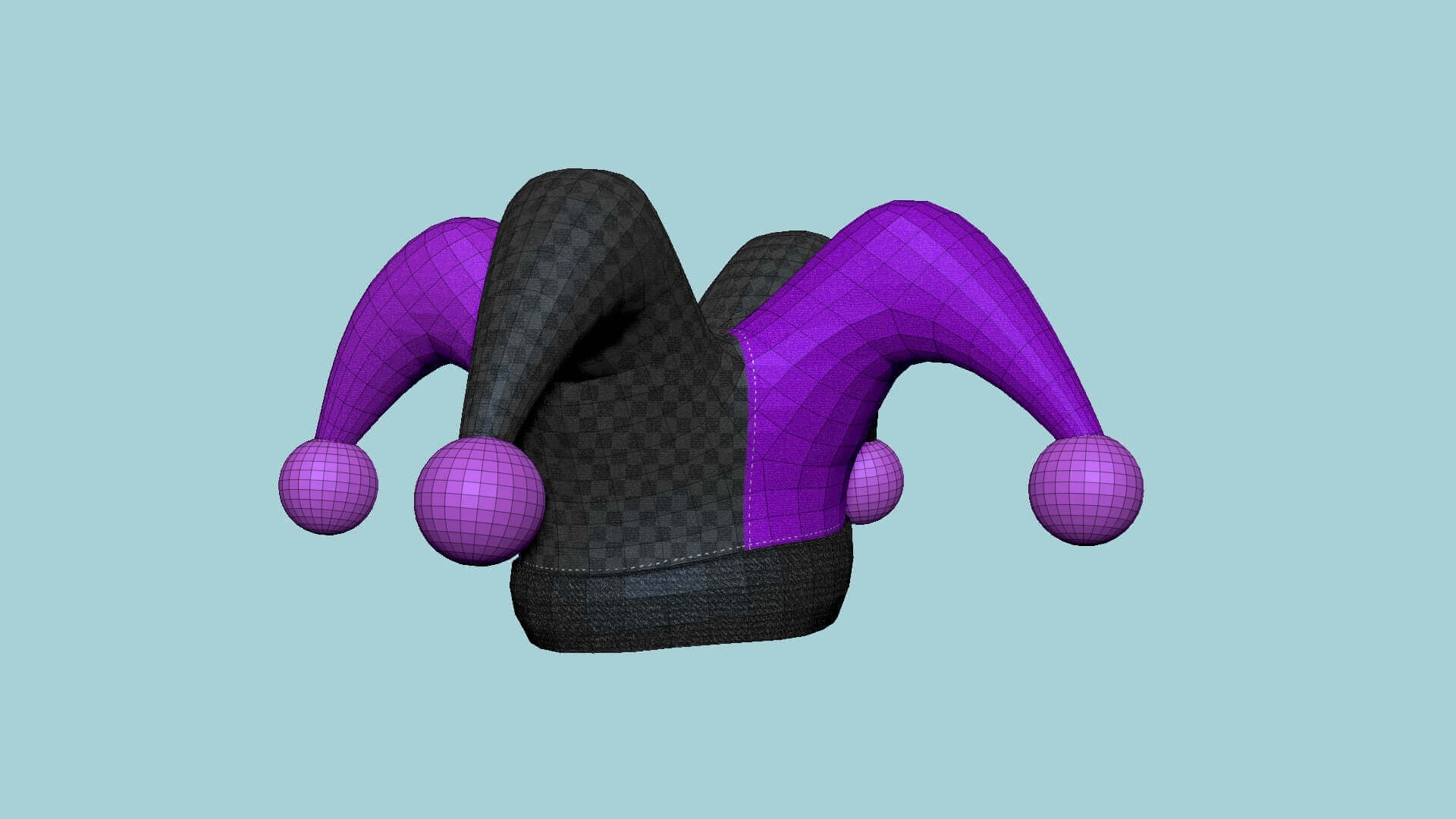 Jester Hat 03 - Black and Purple - 3D Model by gsommer
