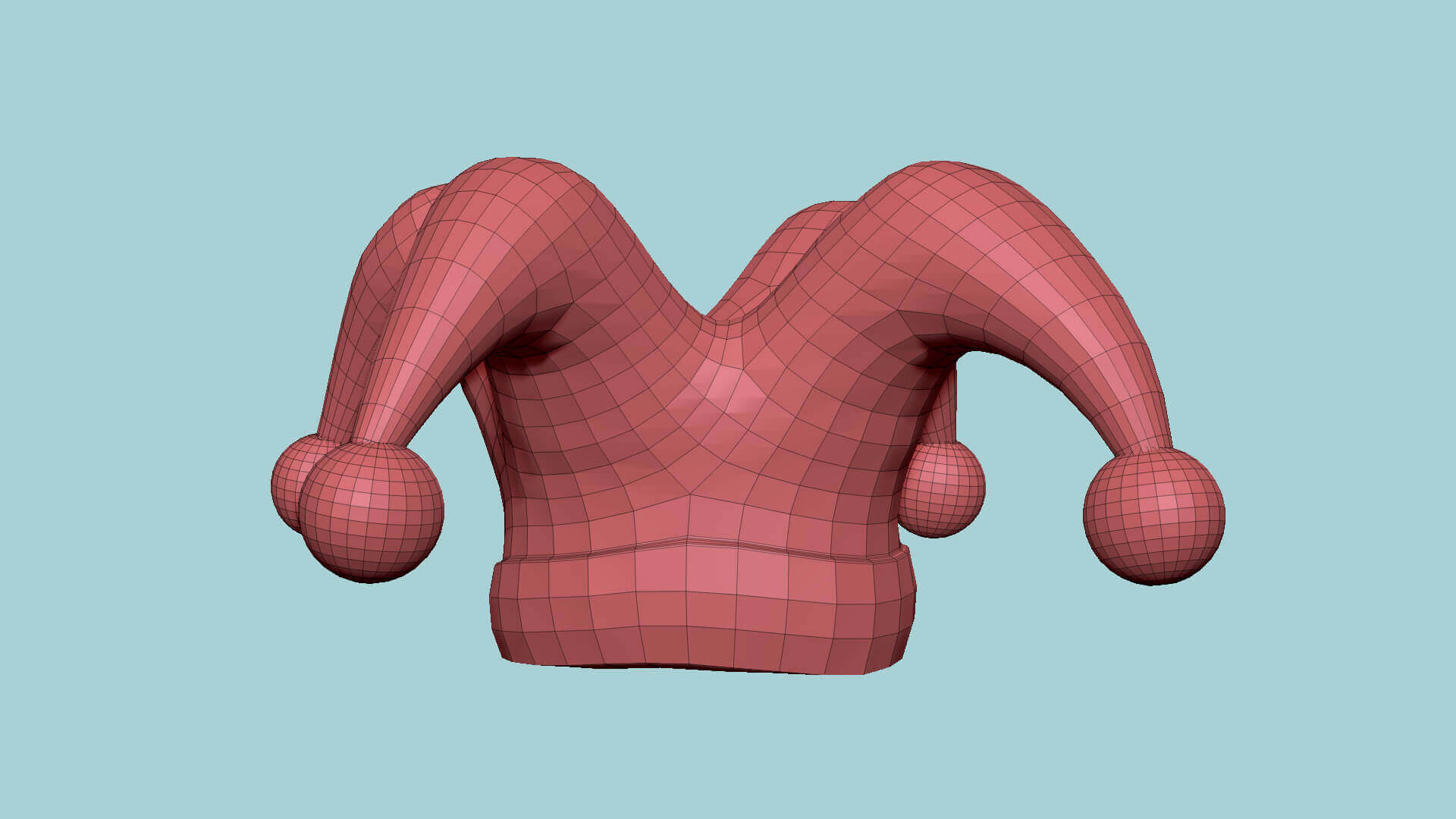 Jester Hat 07 - Red and Blue 3D Model by gsommer