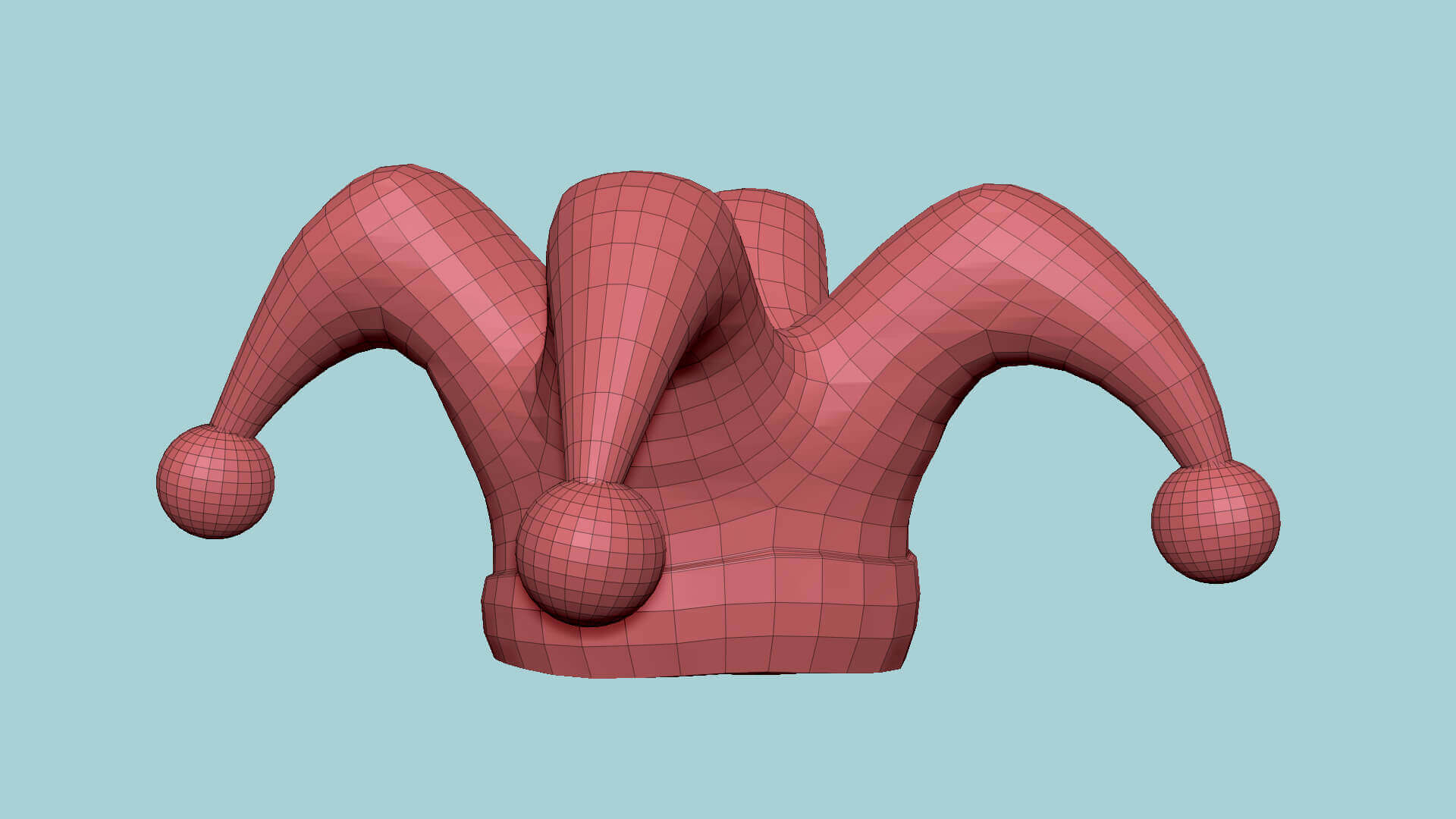 Jester Hat 07 - Red and Blue 3D Model by gsommer