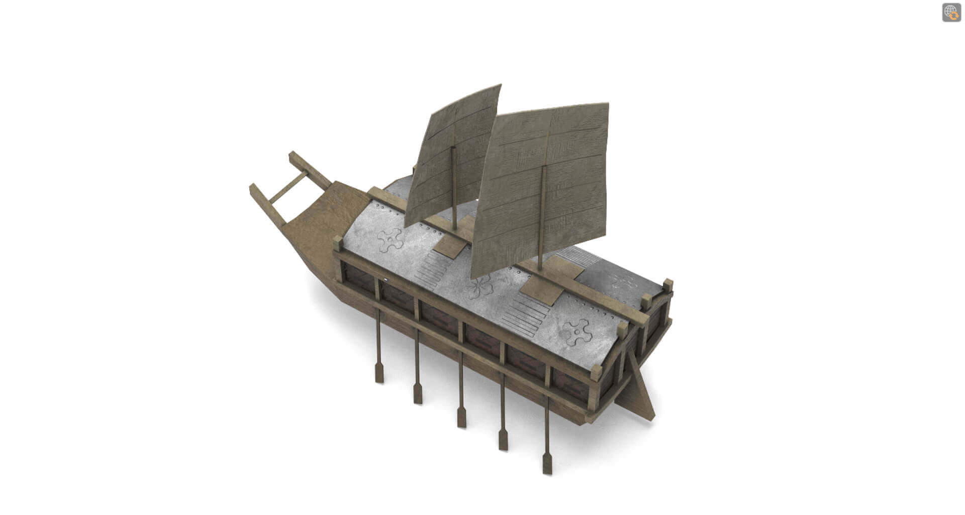 Korean Turtle Warship 01 - 3D Model by gsommer