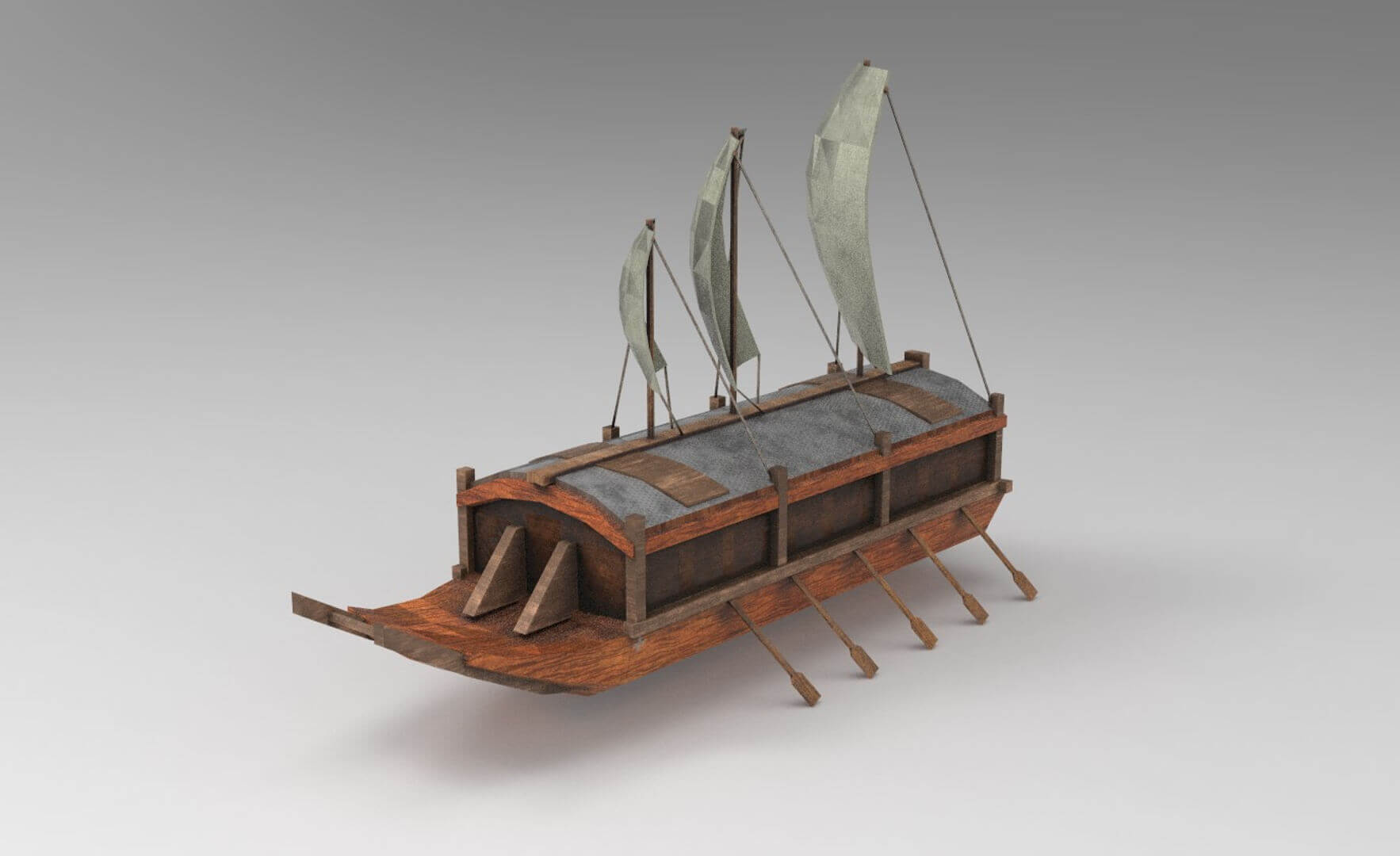 Korean Turtle Warship 02 - 3D Model by gsommer