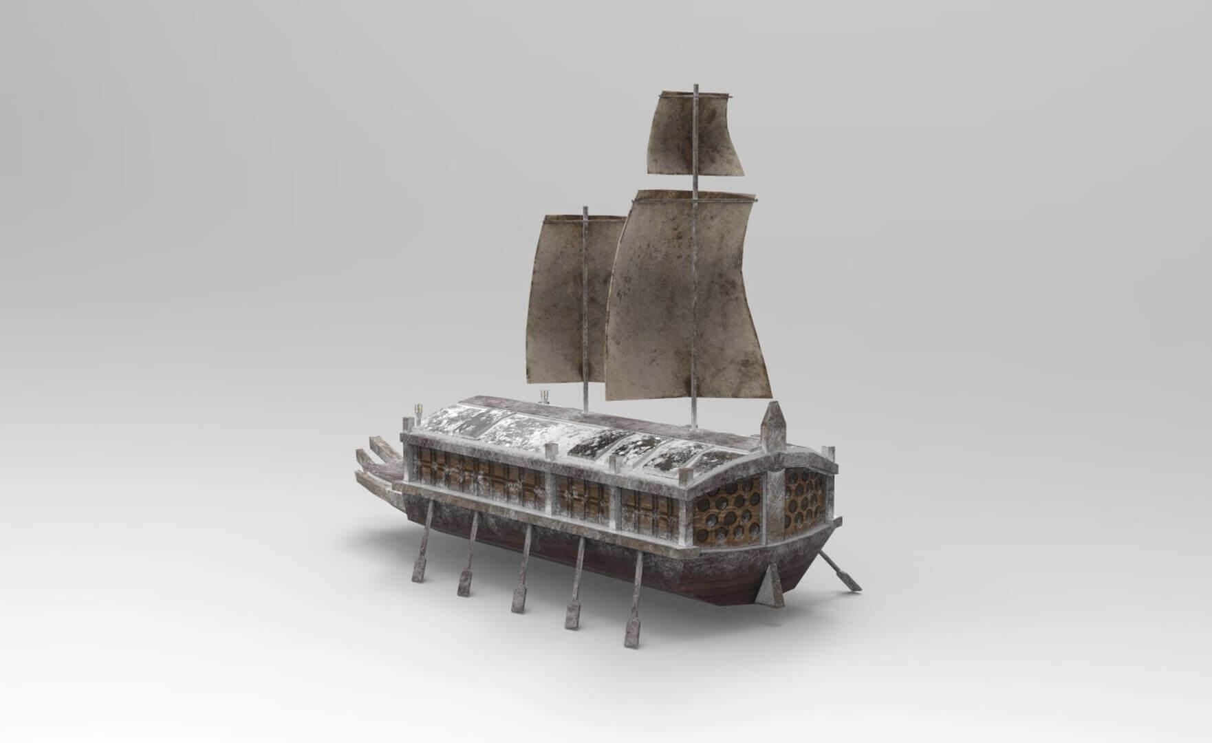 Korean Turtle Warship 03 - 3D Model by gsommer