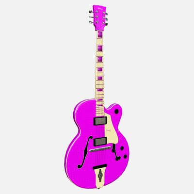 L5 Electric Guitar 06 - Pink 3D Model by gsommer