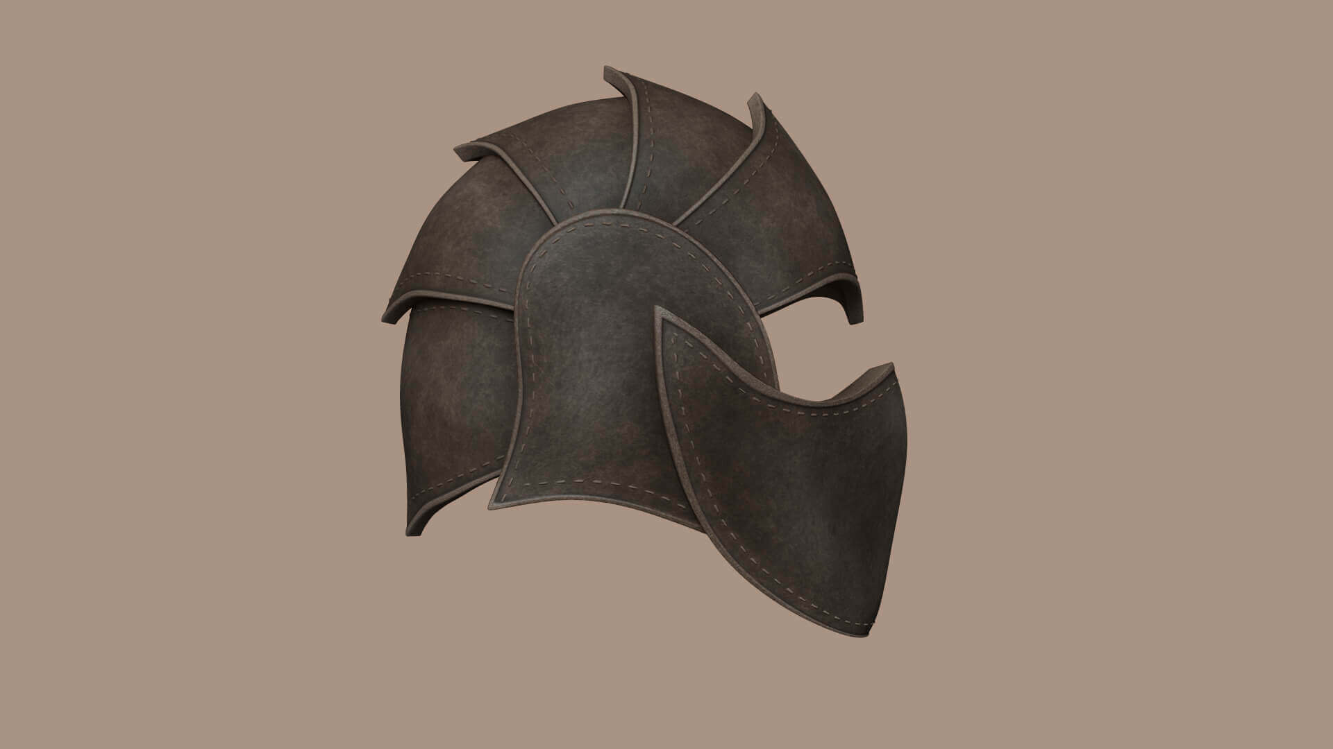 Leather Scales Helmet - 3D Model by gsommer
