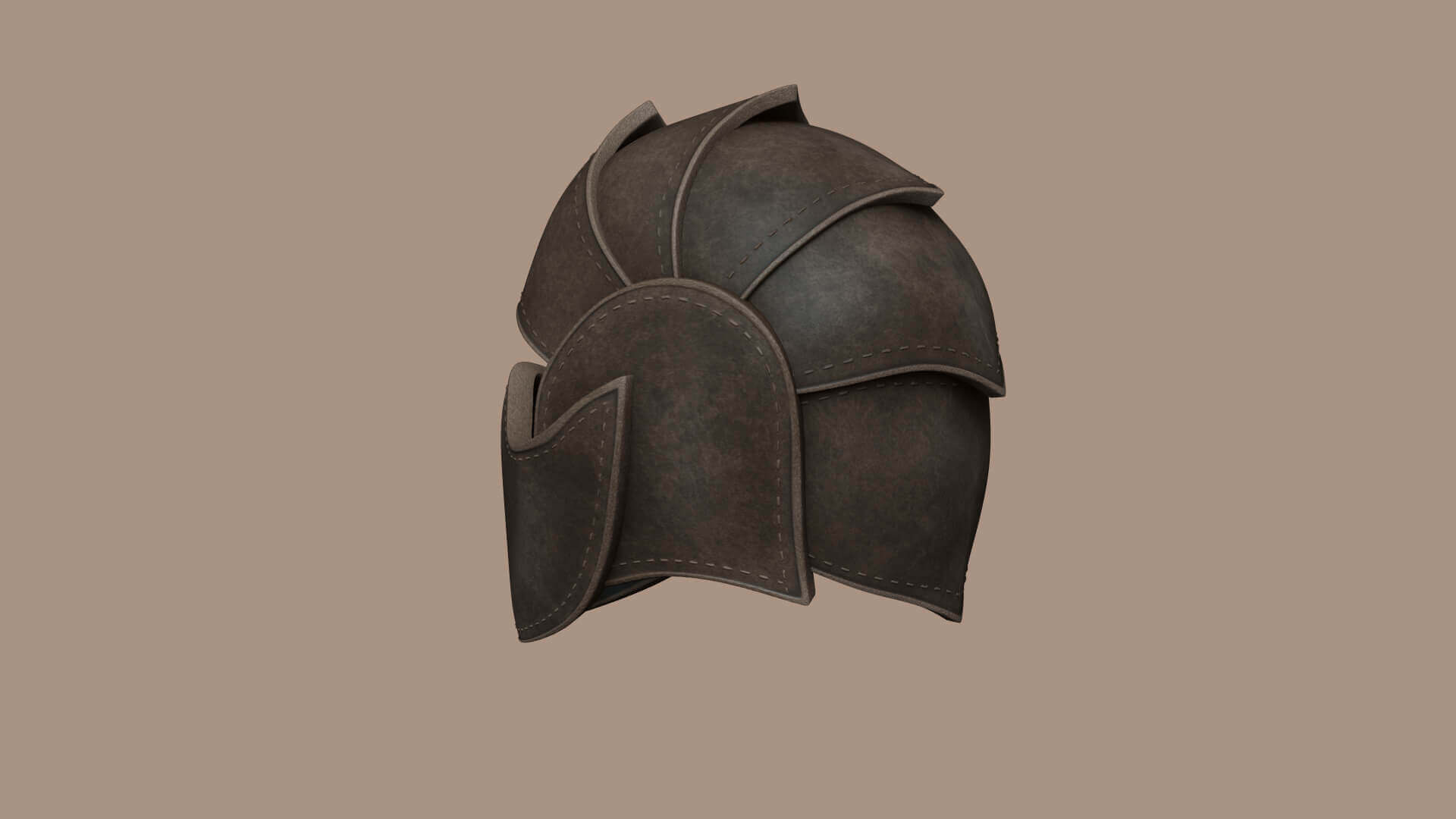 Leather Scales Helmet - 3D Model by gsommer