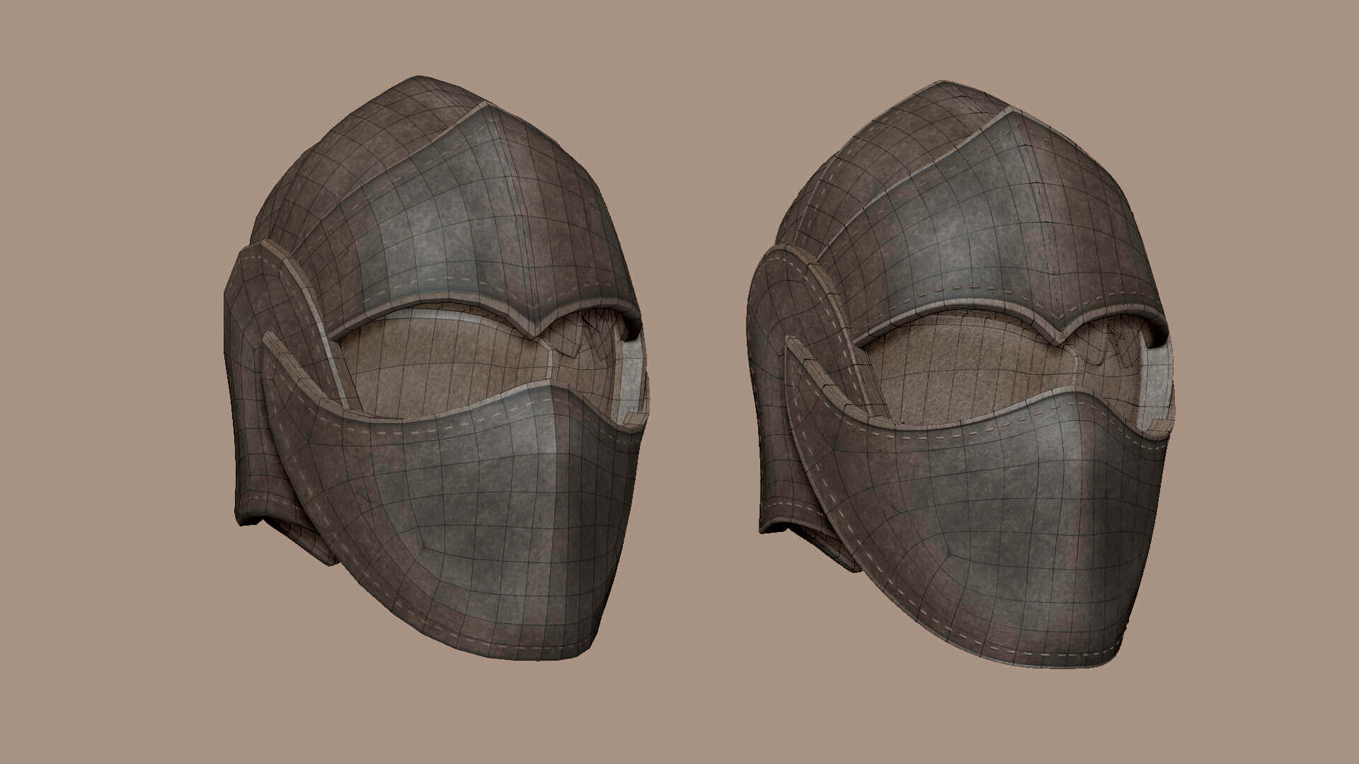 Leather Scales Helmet - 3D Model by gsommer