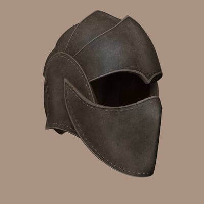 Leather Scales Helmet - 3D Model by gsommer