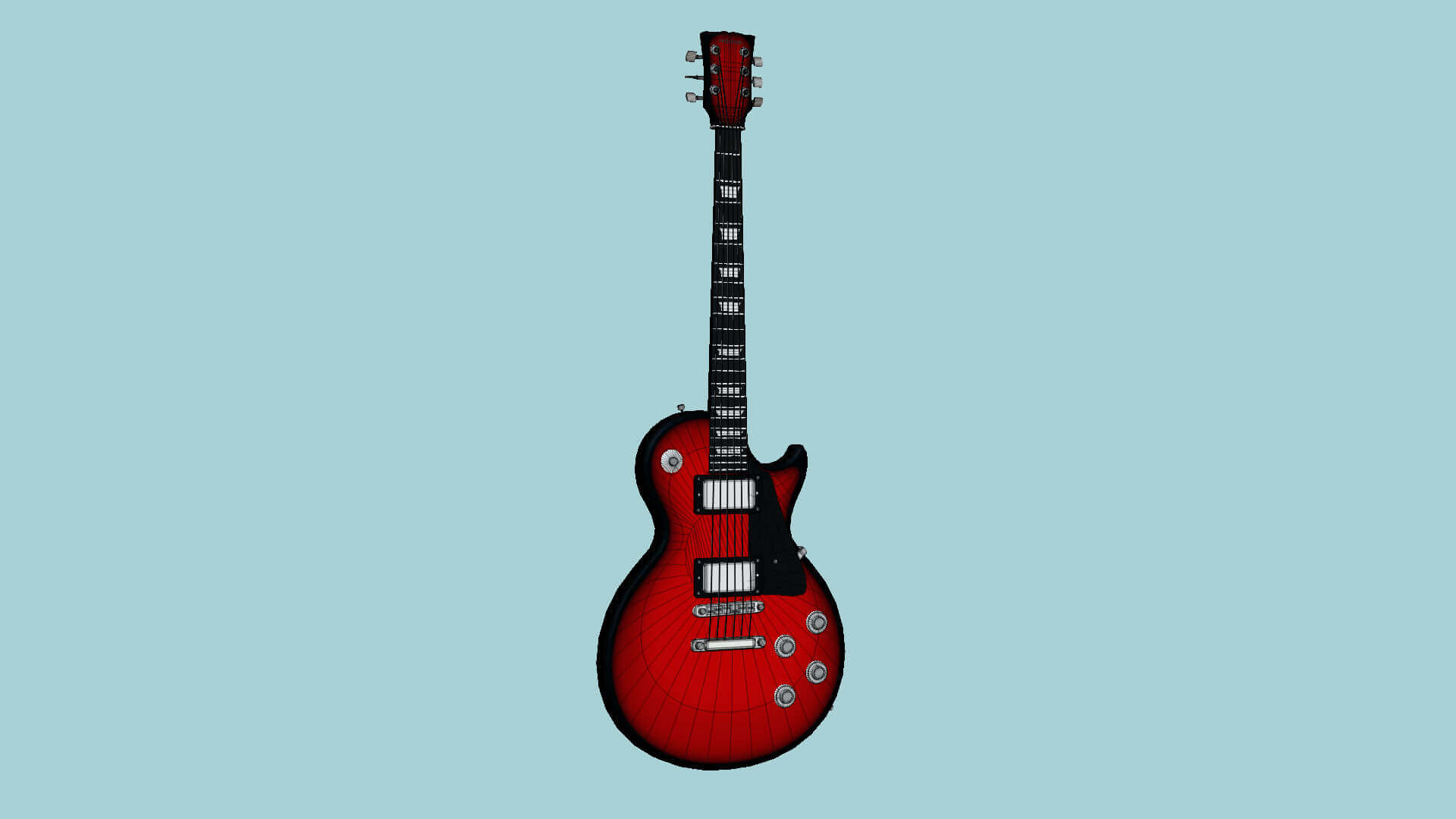Les Paul Electric Guitar 09 - Red 3D Model by gsommer
