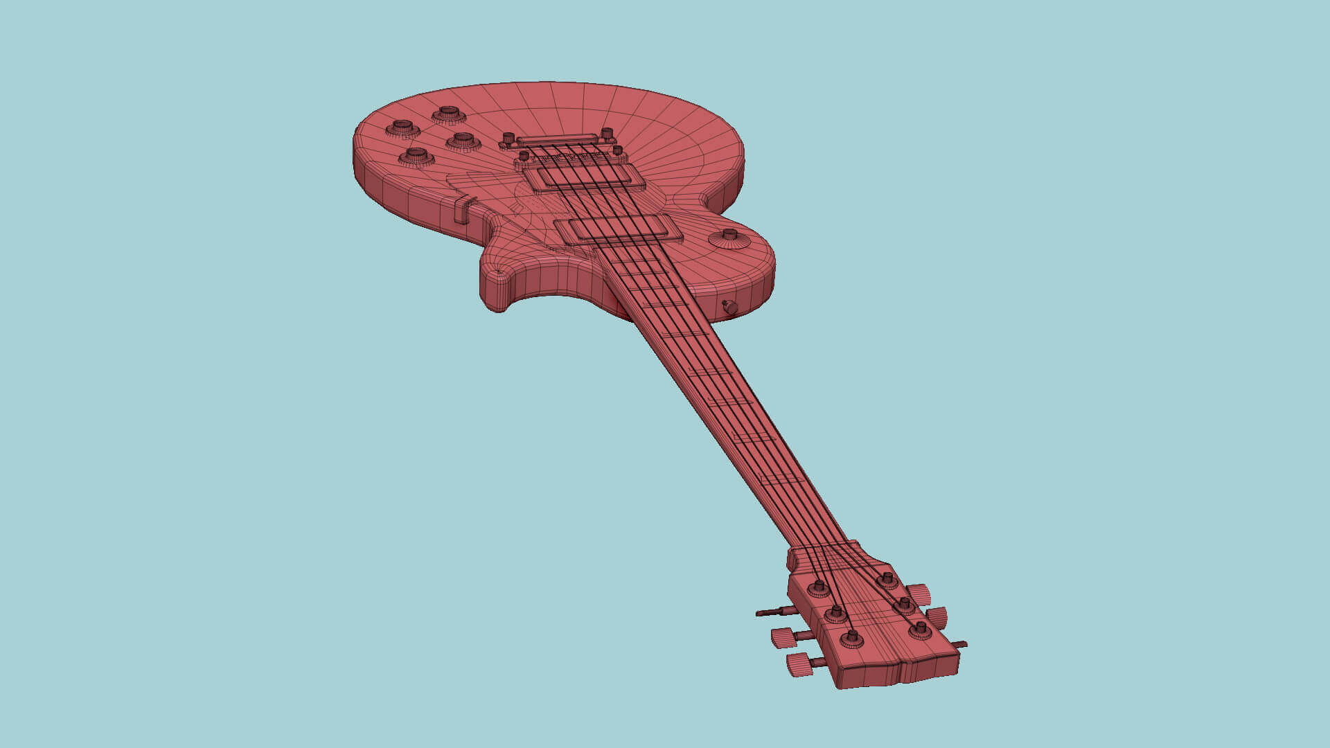 Les Paul Electric Guitar 10 - Yellow 3D Model by gsommer