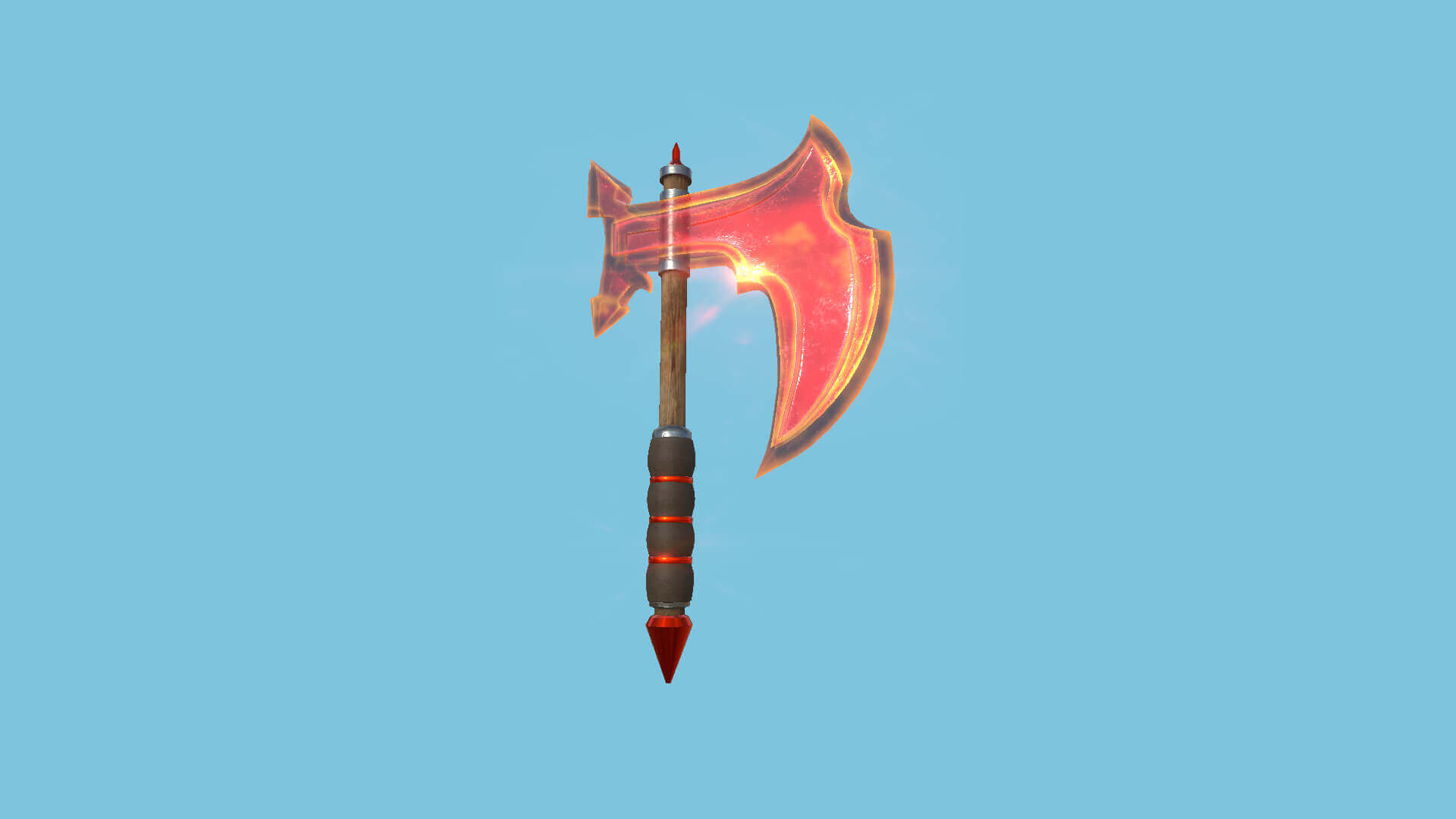 Medieval Battle Axe 02 - Red Transparent 3D Model by gsommer