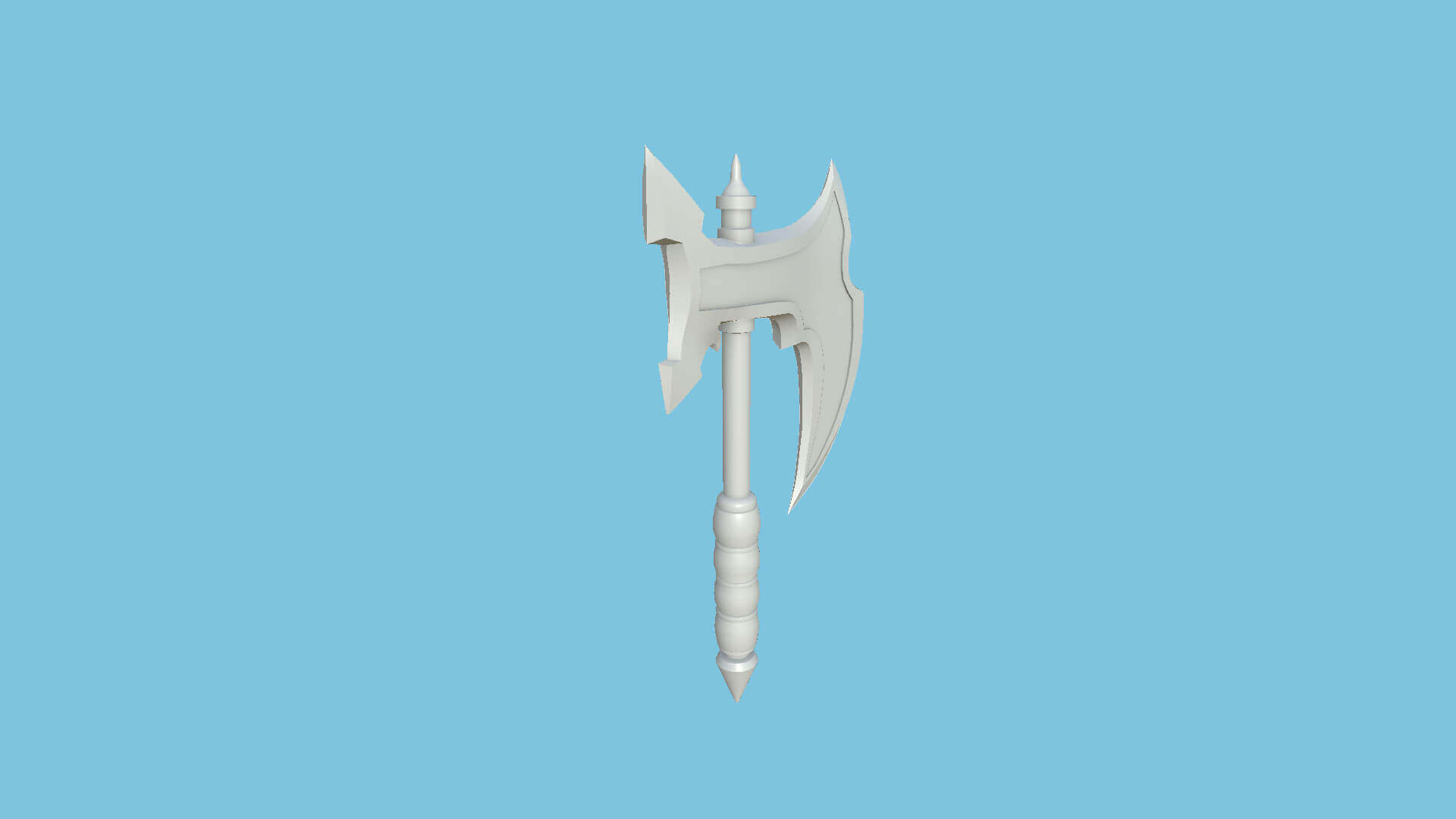 Medieval Battle Axe 03 - Blue Transparent 3D Model by gsommer