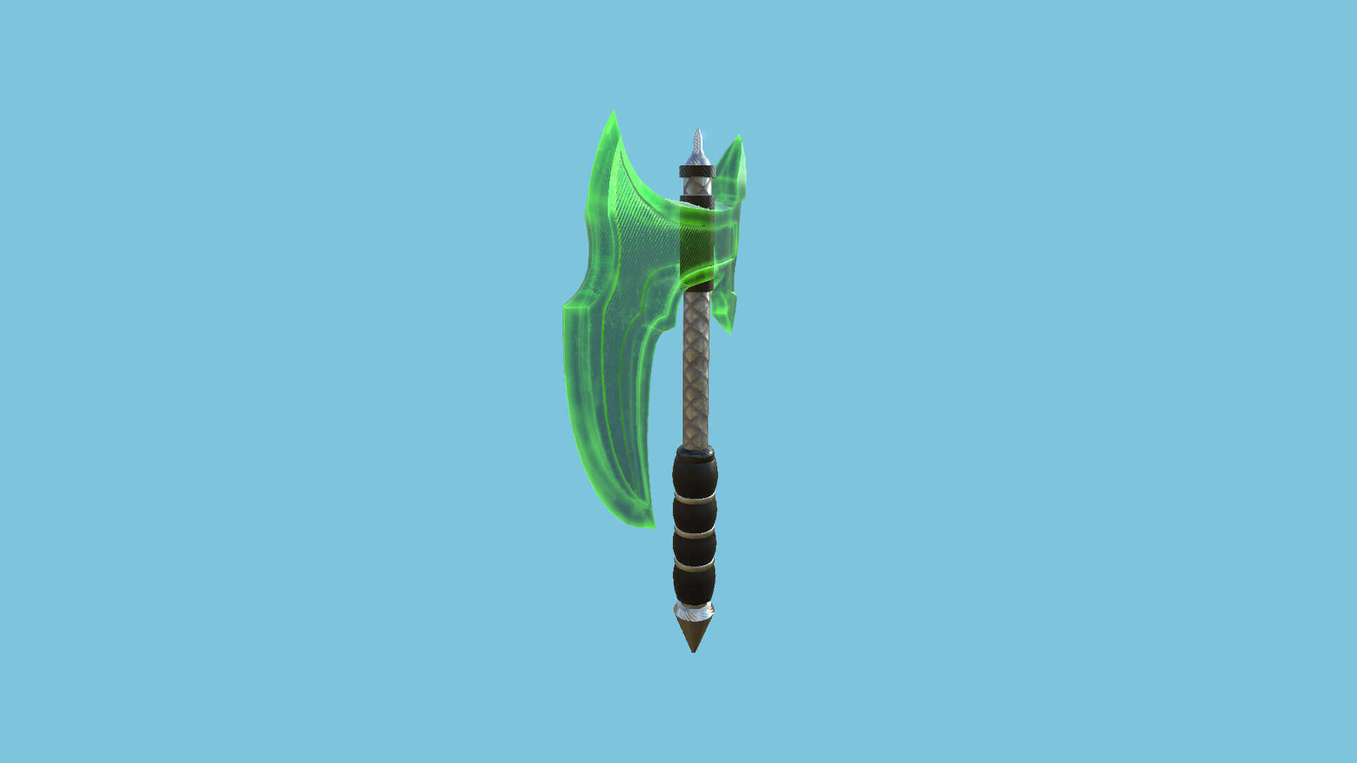 Medieval Battle Axe 04 - Green Transparent 3D Model by gsommer