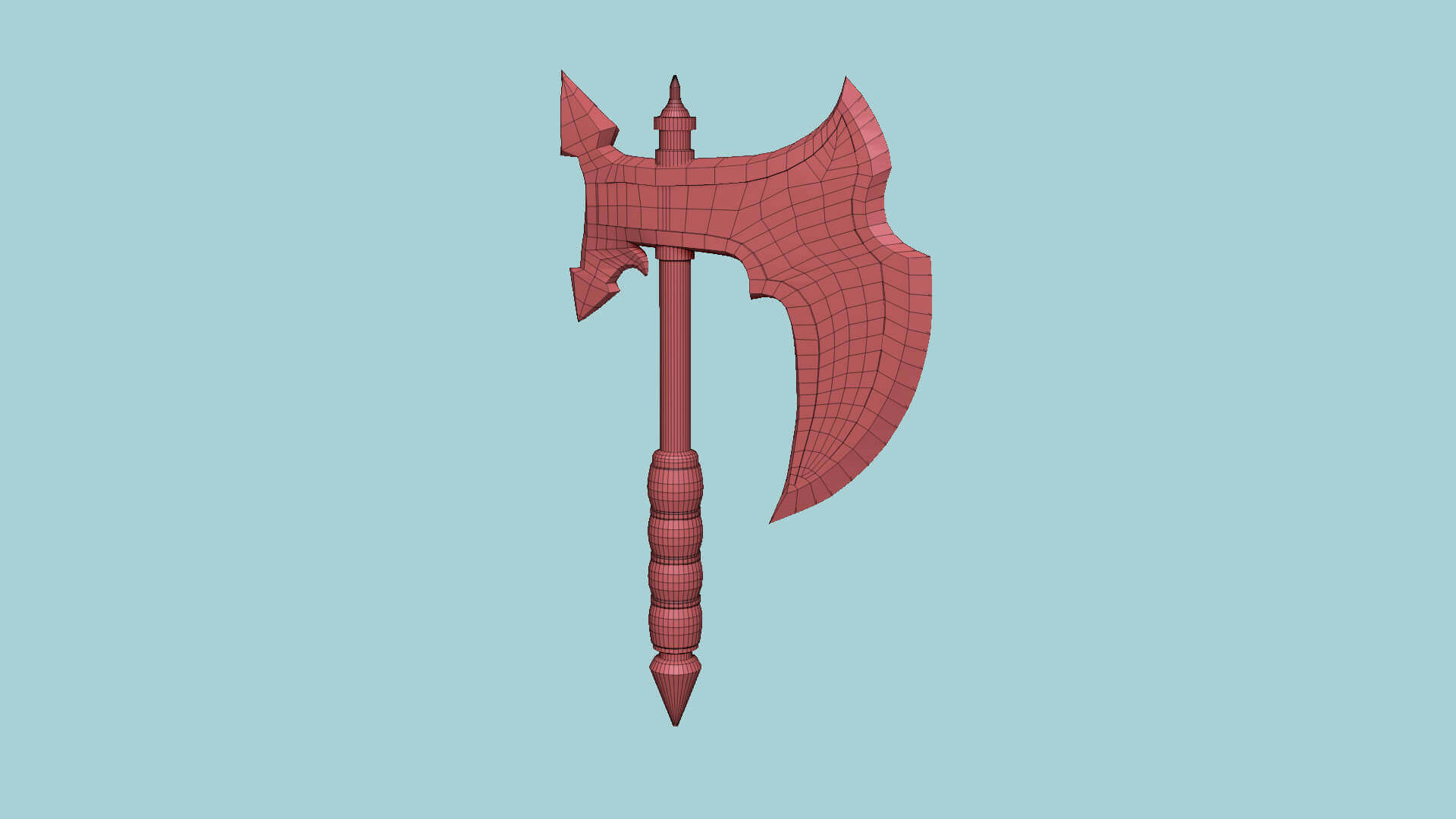 Medieval Battle Axe 04 - Green Transparent 3D Model by gsommer