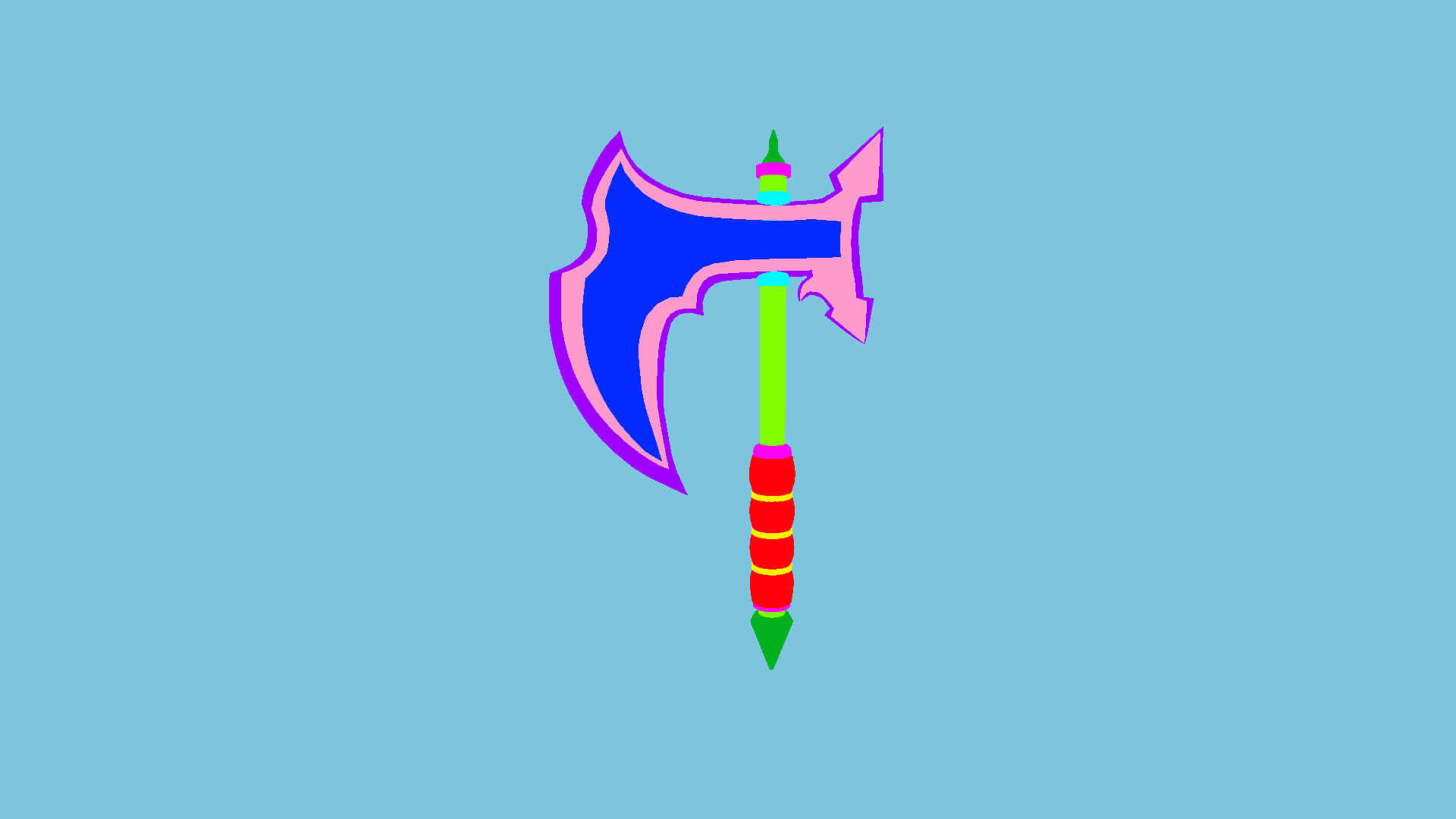 Medieval Battle Axe 04 - Green Transparent 3D Model by gsommer