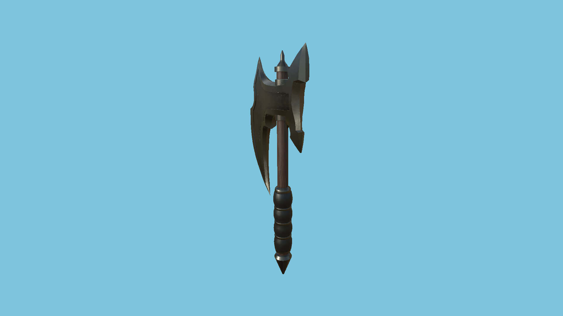 Medieval Battle Axe 05 - Black Dark 3D Model by gsommer