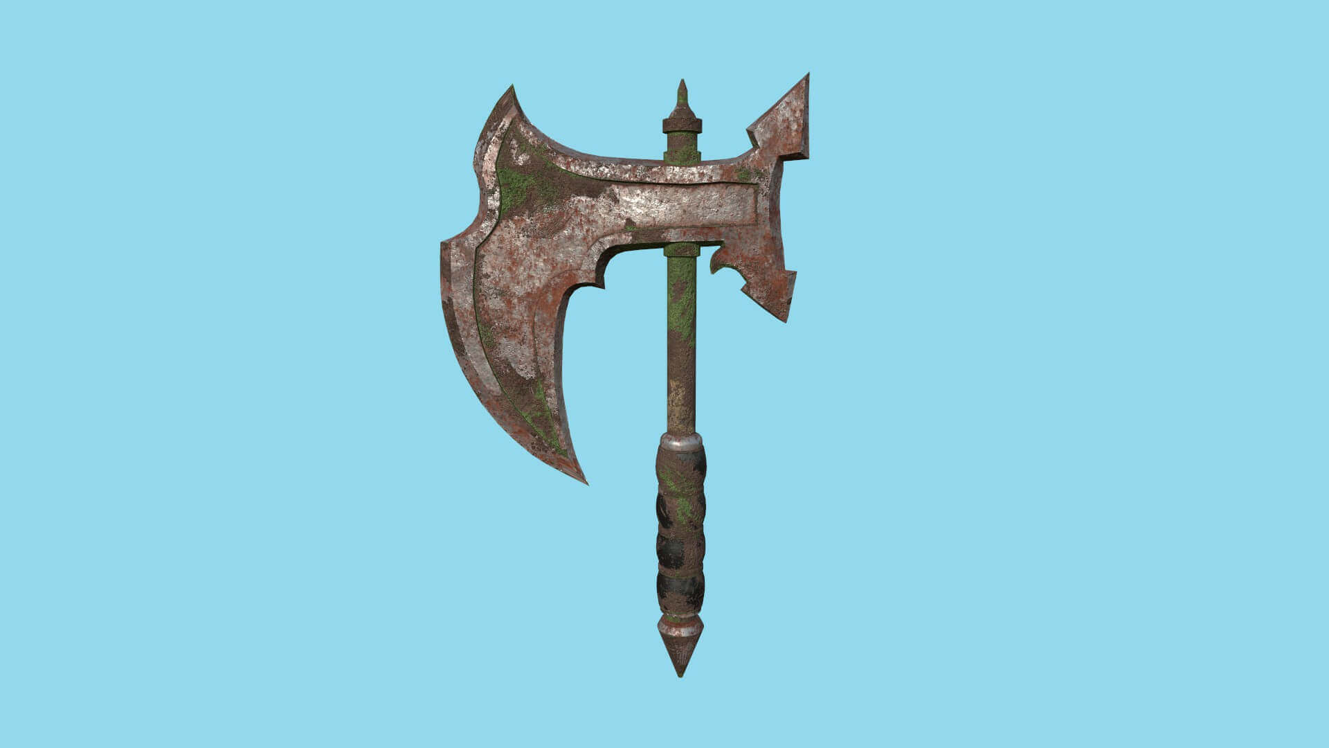Medieval Battle Axe 06 - Destroyed Rust 3D Model by gsommer