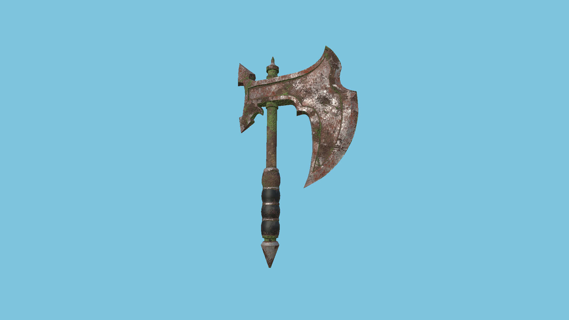 Medieval Battle Axe 06 - Destroyed Rust 3D Model by gsommer