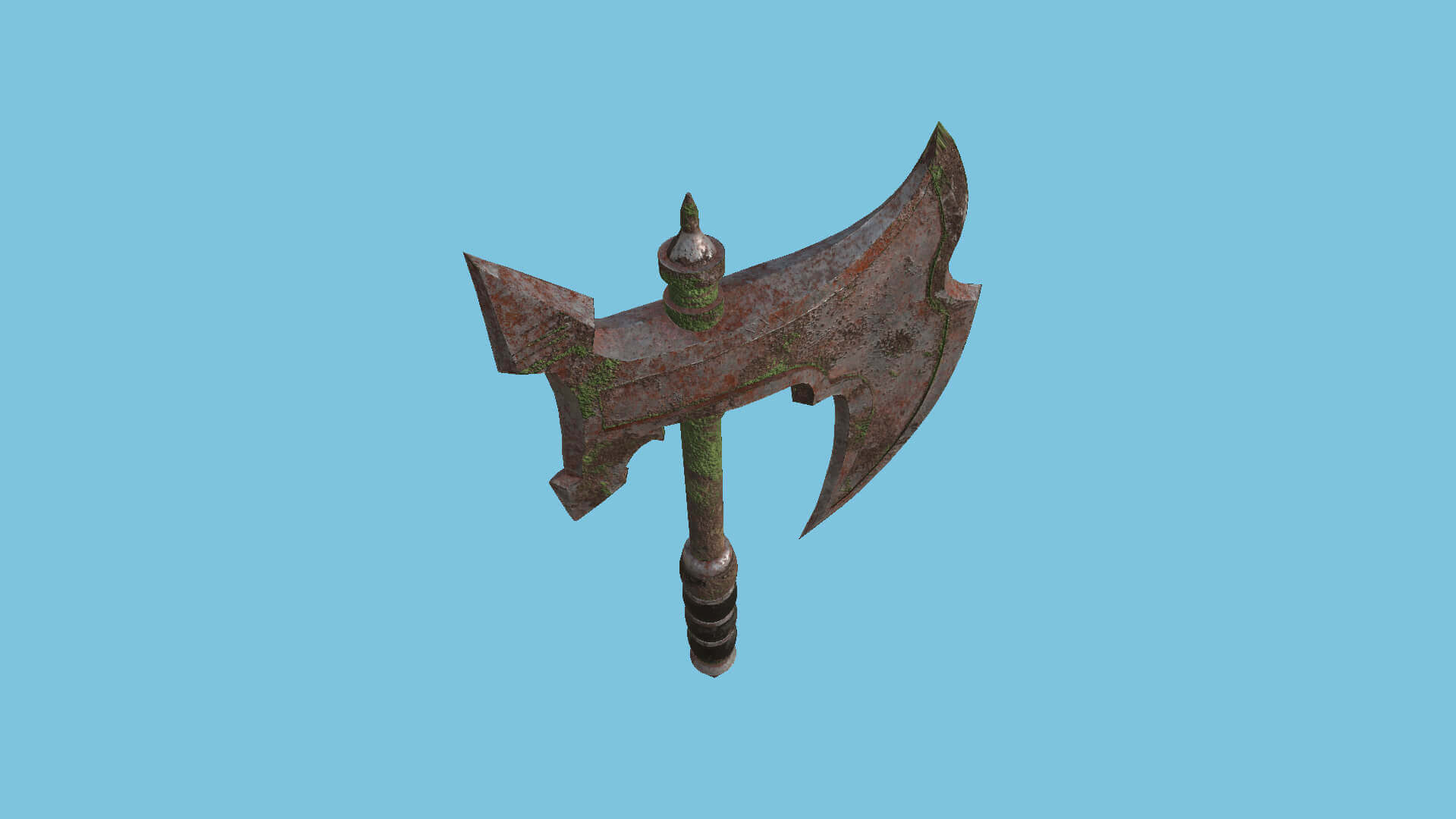 Medieval Battle Axe 06 - Destroyed Rust 3D Model by gsommer