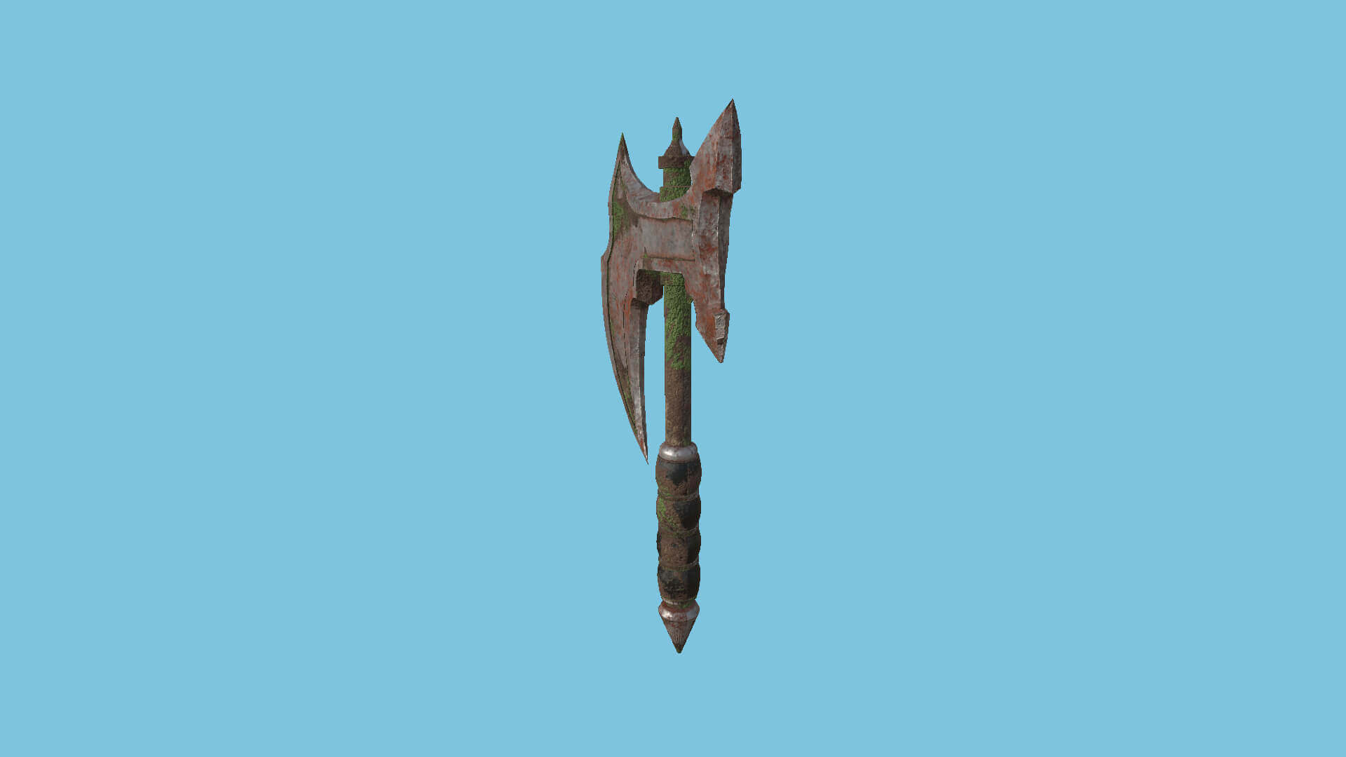 Medieval Battle Axe 06 - Destroyed Rust 3D Model by gsommer