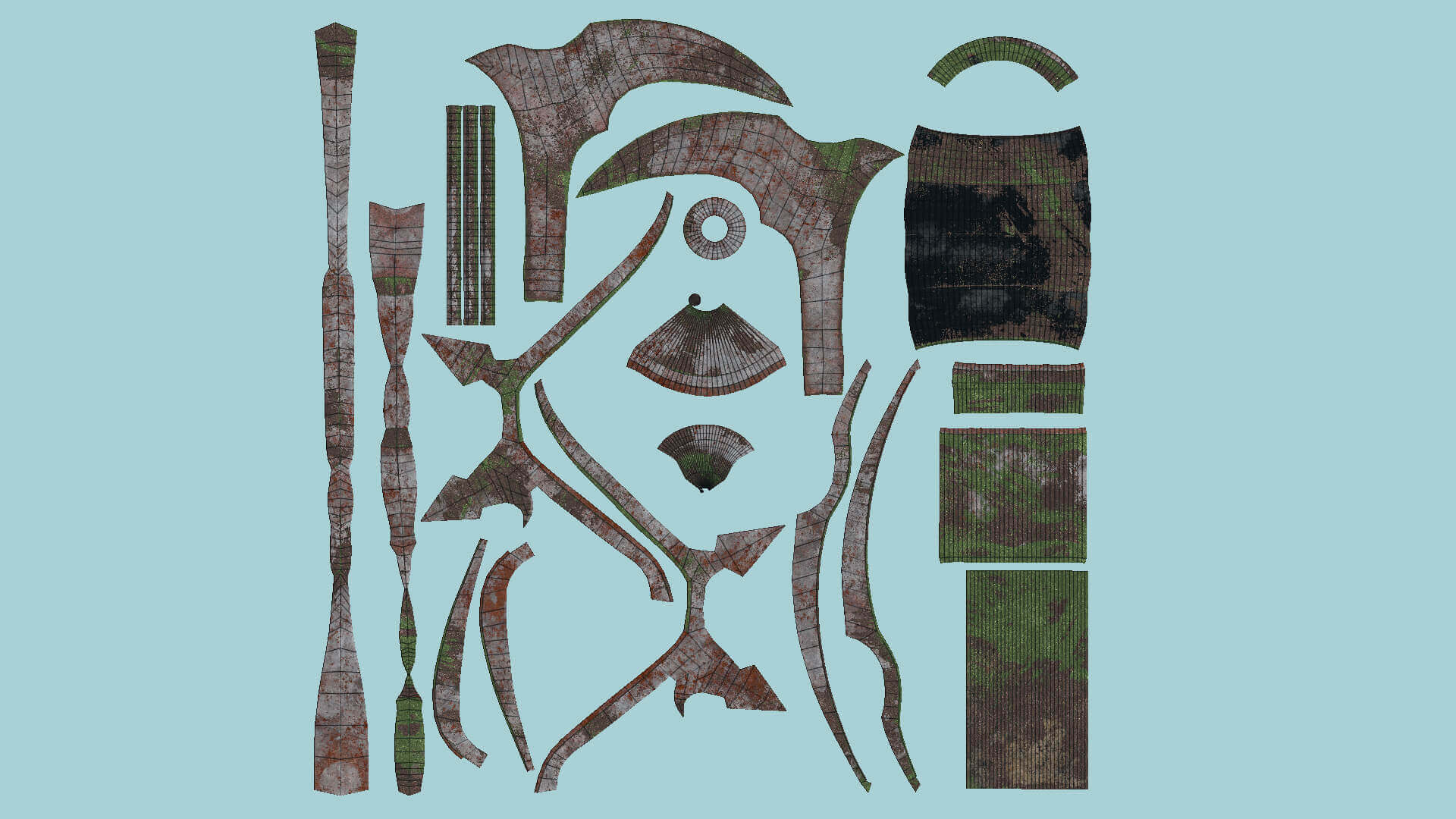 Medieval Battle Axe 06 - Destroyed Rust 3D Model by gsommer