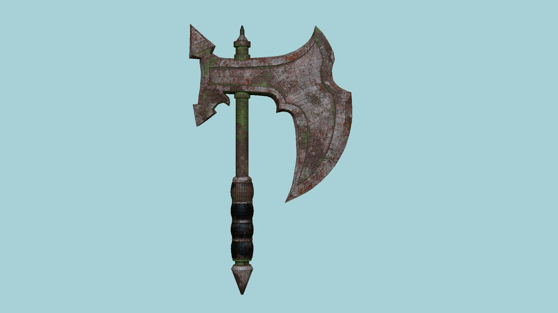 Medieval Battle Axe 06 - Destroyed Rust 3D Model by gsommer