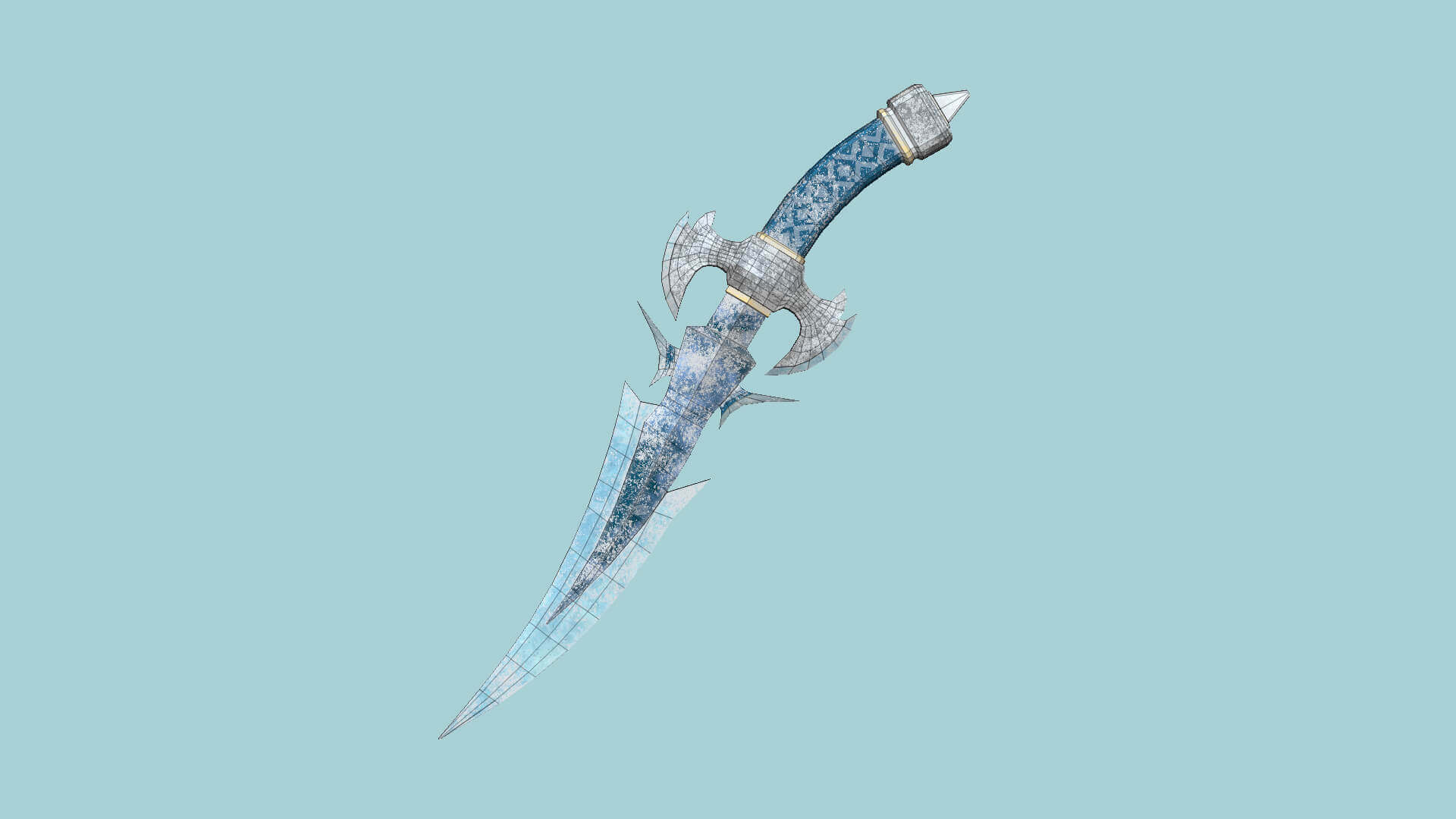 Medieval Dagger 05 - Ice 3D Model by gsommer