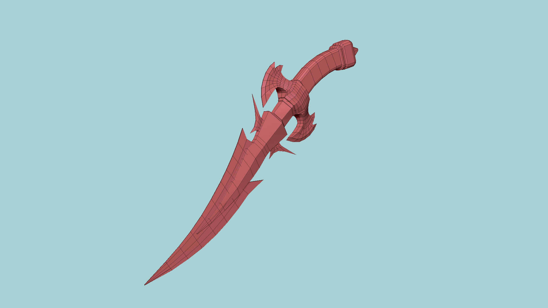 Medieval Dagger 05 - Ice 3D Model by gsommer