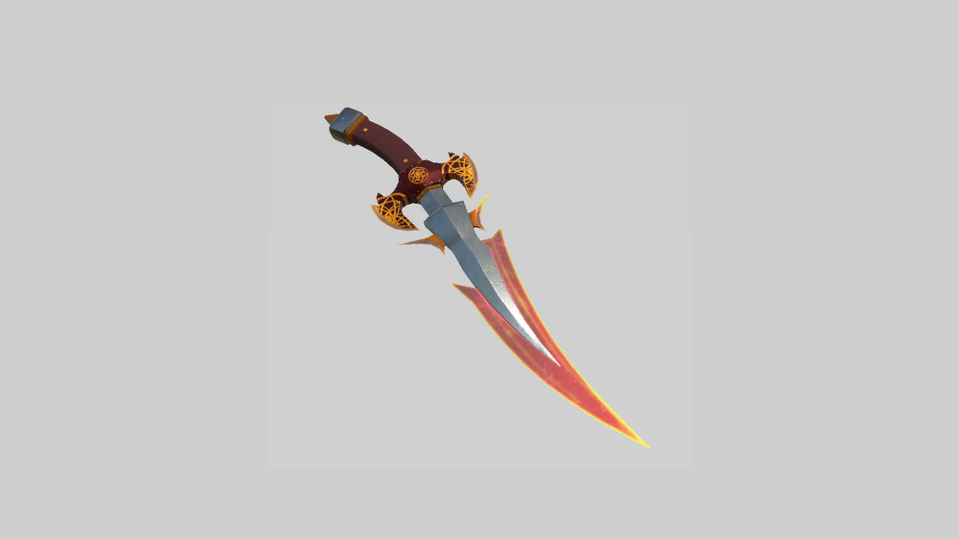 Medieval Dagger 07 - Red Elemental 3D Model by gsommer