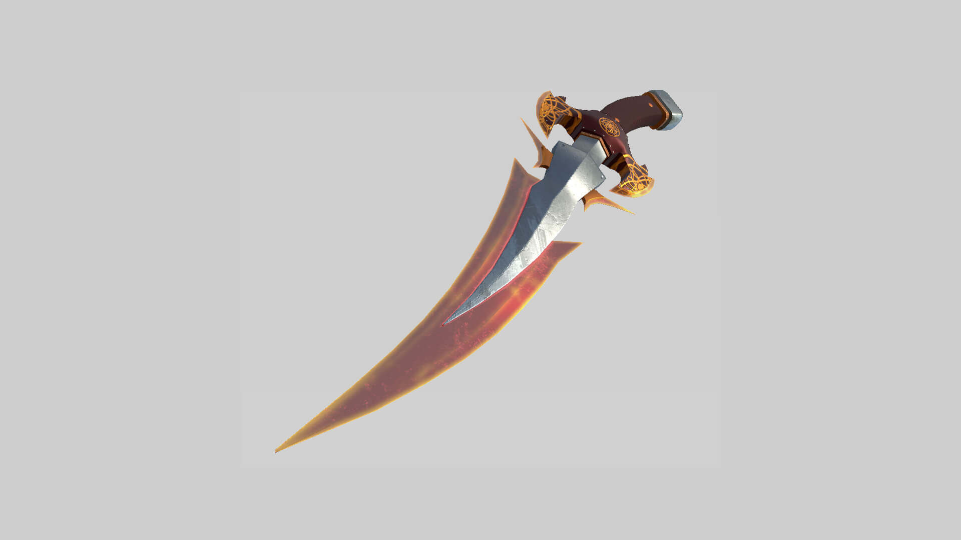 Medieval Dagger 07 - Red Elemental 3D Model by gsommer