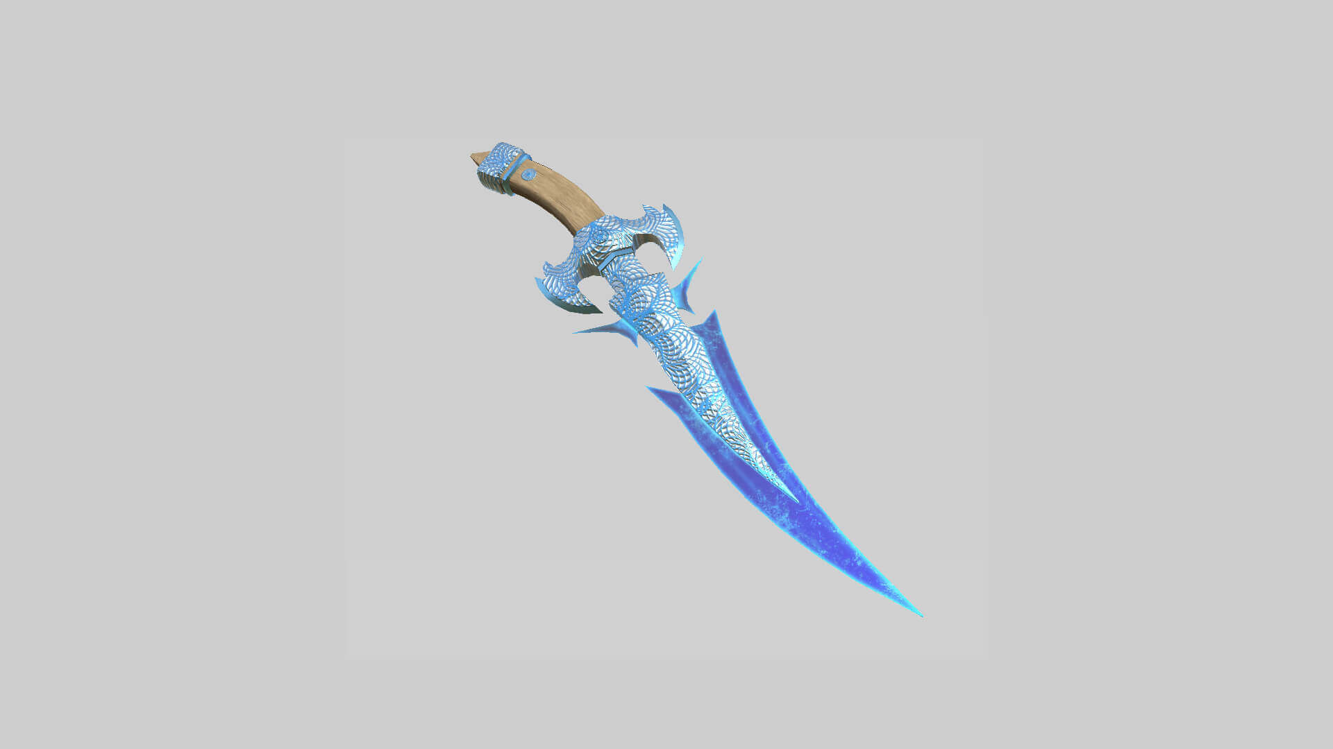 Medieval Dagger 08 - Blue Elemental 3D Model by gsommer