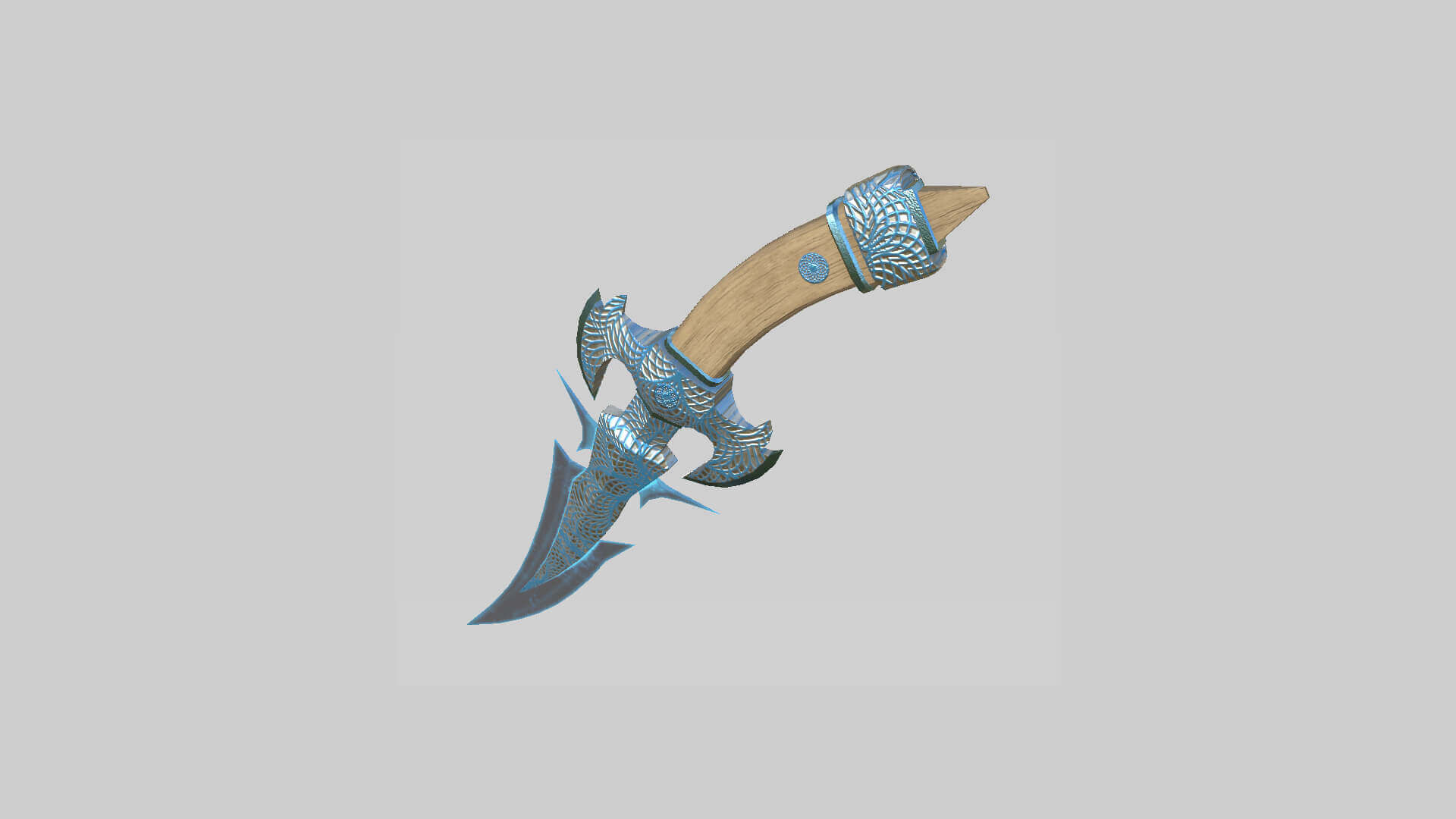 Medieval Dagger 08 - Blue Elemental 3D Model by gsommer