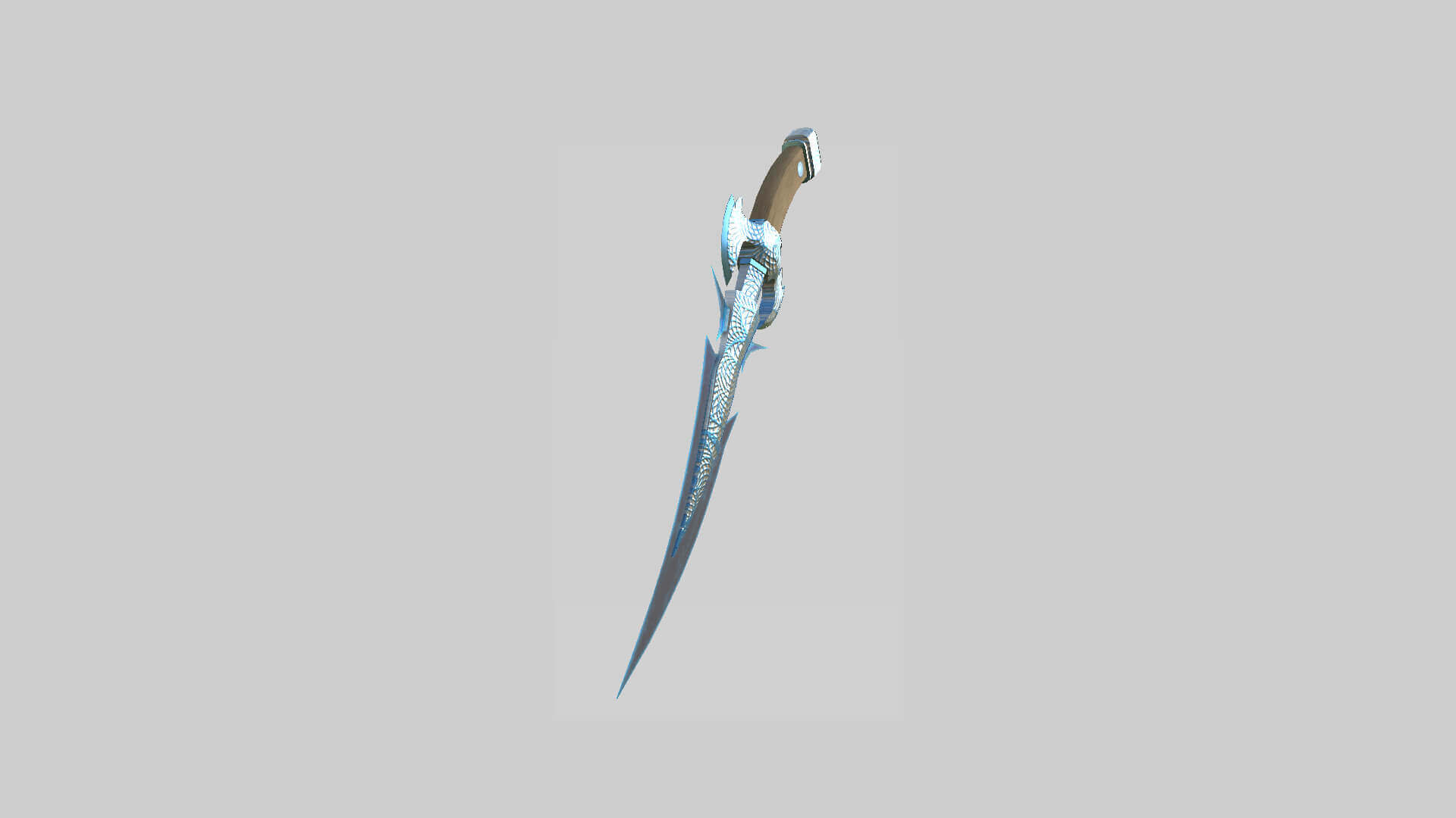 Medieval Dagger 08 - Blue Elemental 3D Model by gsommer