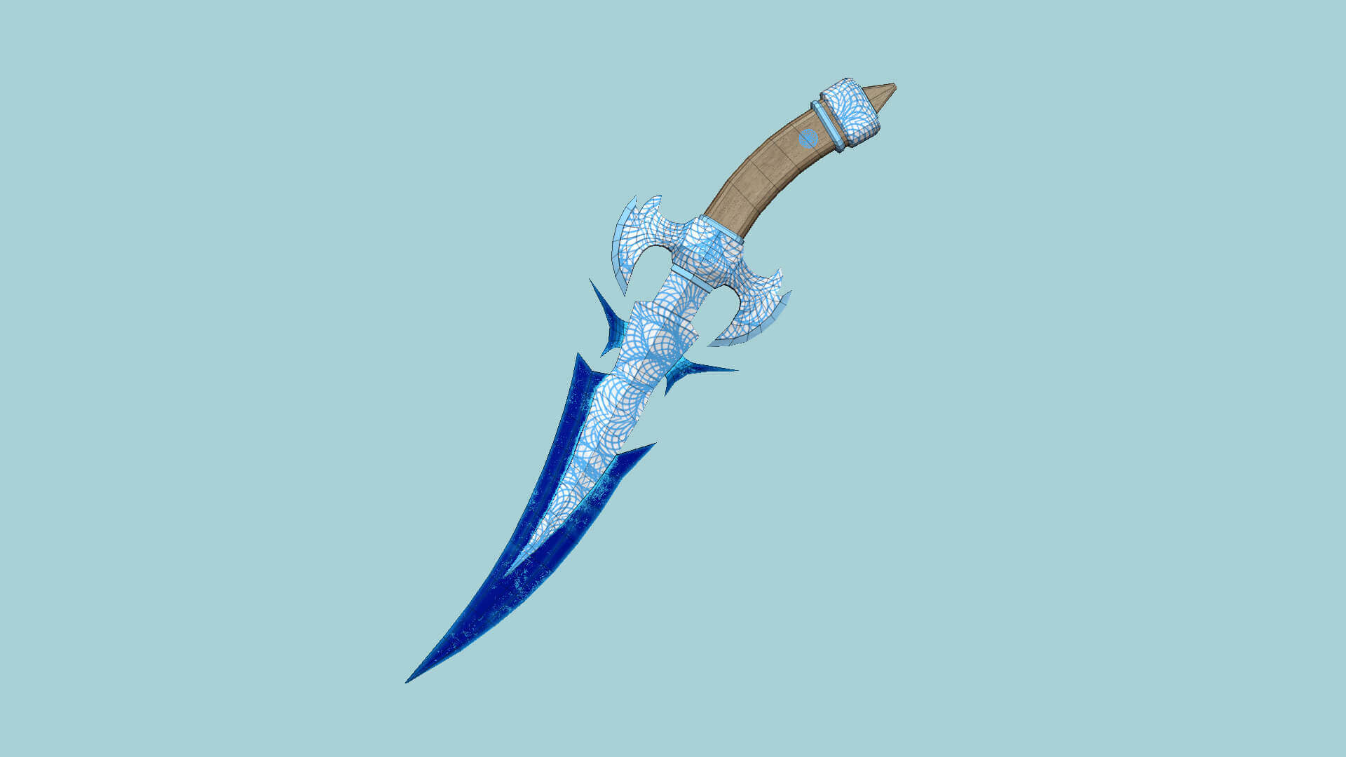 Medieval Dagger 08 - Blue Elemental 3D Model by gsommer