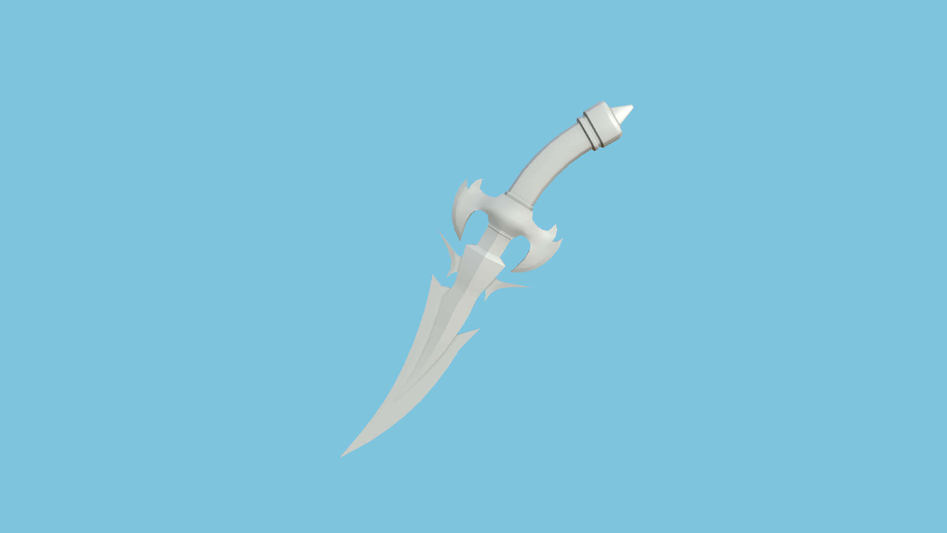 Medieval Dagger 08 - Blue Elemental 3D Model by gsommer