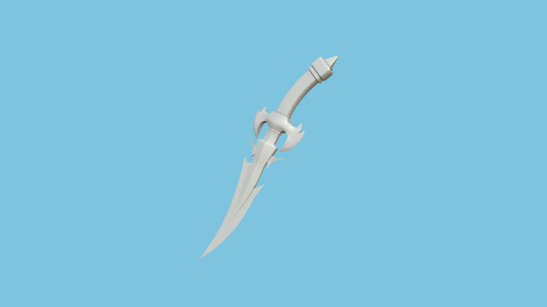 Medieval Dagger 08 - Blue Elemental 3D Model by gsommer