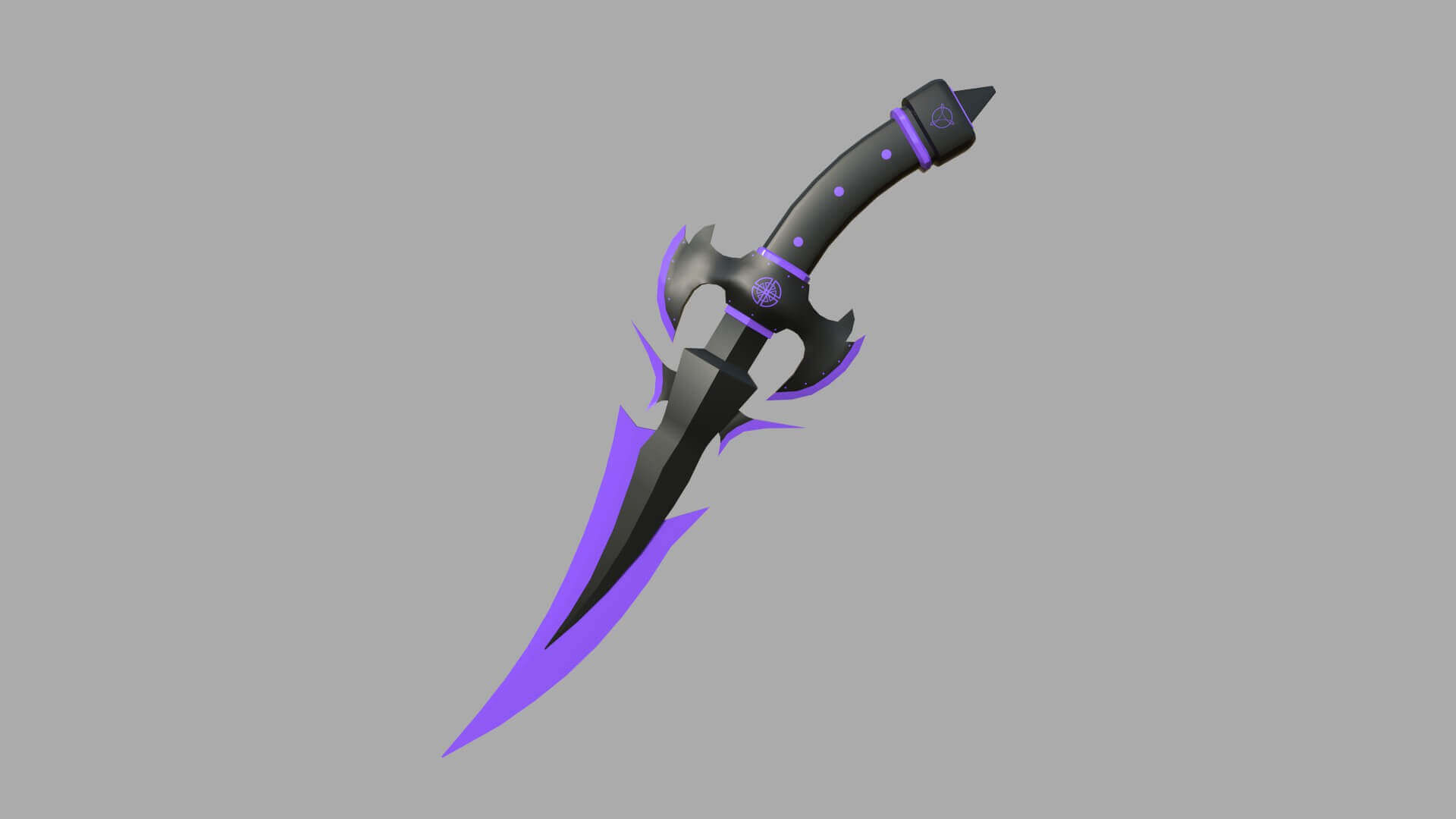 Medieval Dagger 09 - Cartoon Purple 3D Model by gsommer