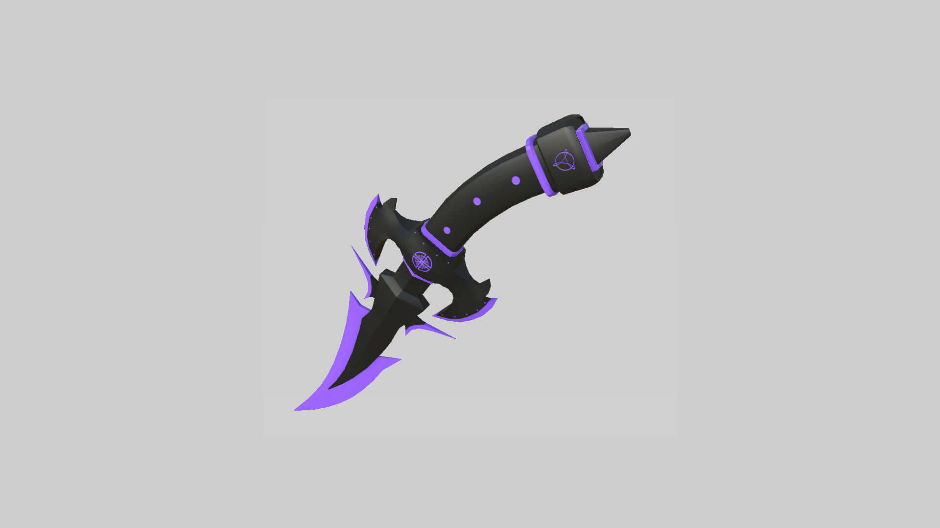 Medieval Dagger 09 - Cartoon Purple 3D Model by gsommer