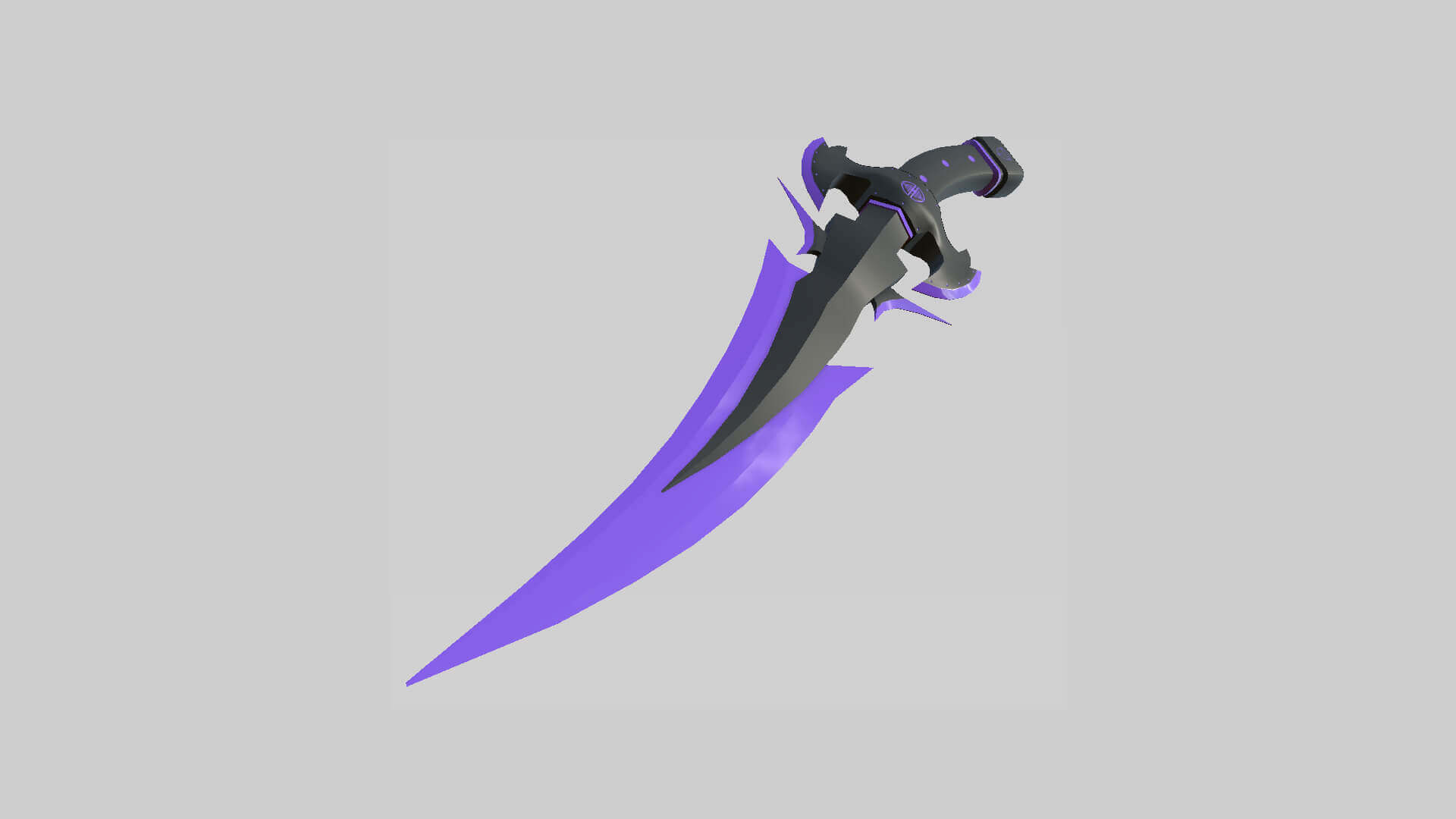 Medieval Dagger 09 - Cartoon Purple 3D Model by gsommer