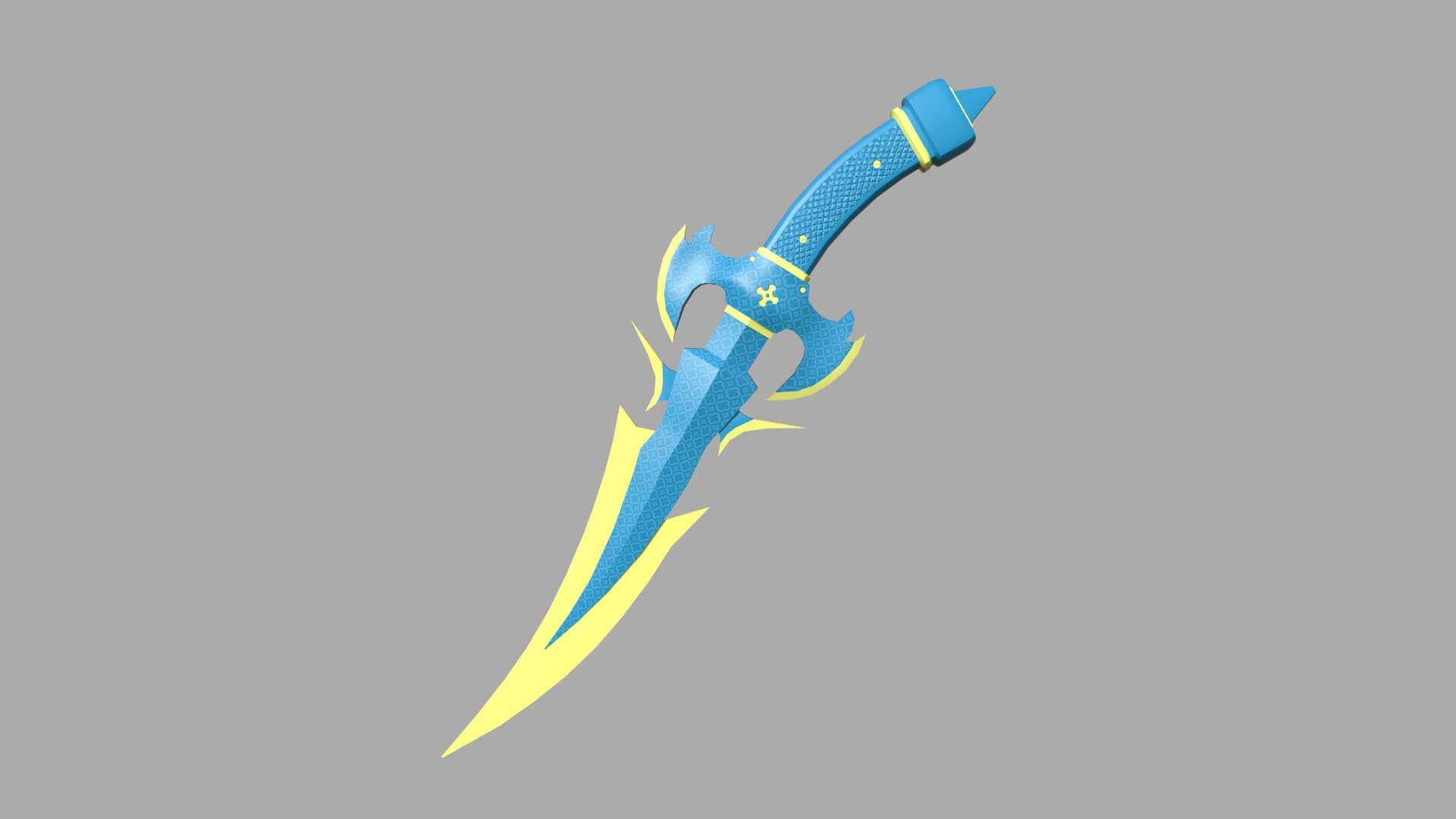 Medieval Dagger 10 - Cartoon Blue 3D Model by gsommer